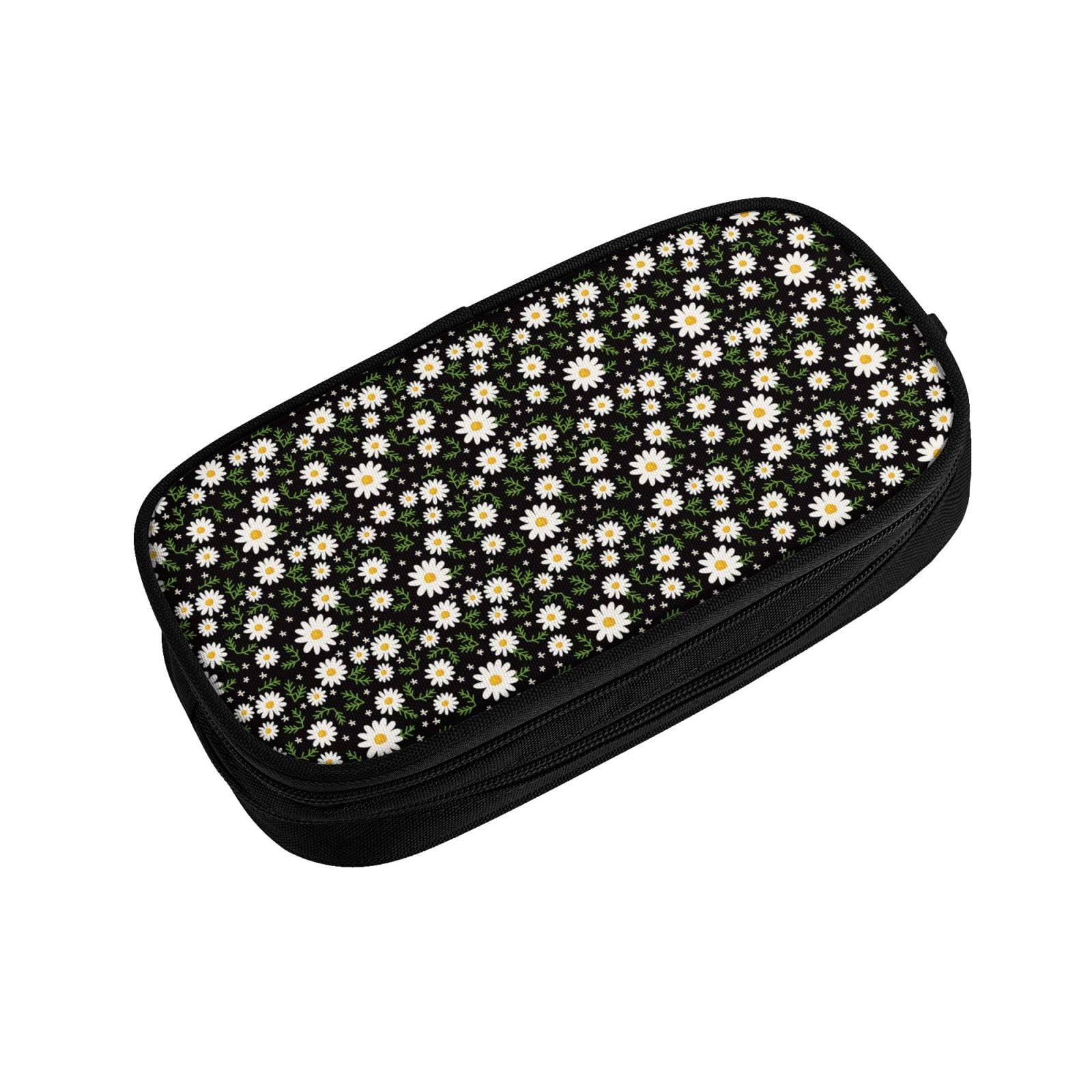 Vsdgher Daisy Print Large Capacity Pencil Case Pouch with Zipper, Portable Aesthetic Big ...