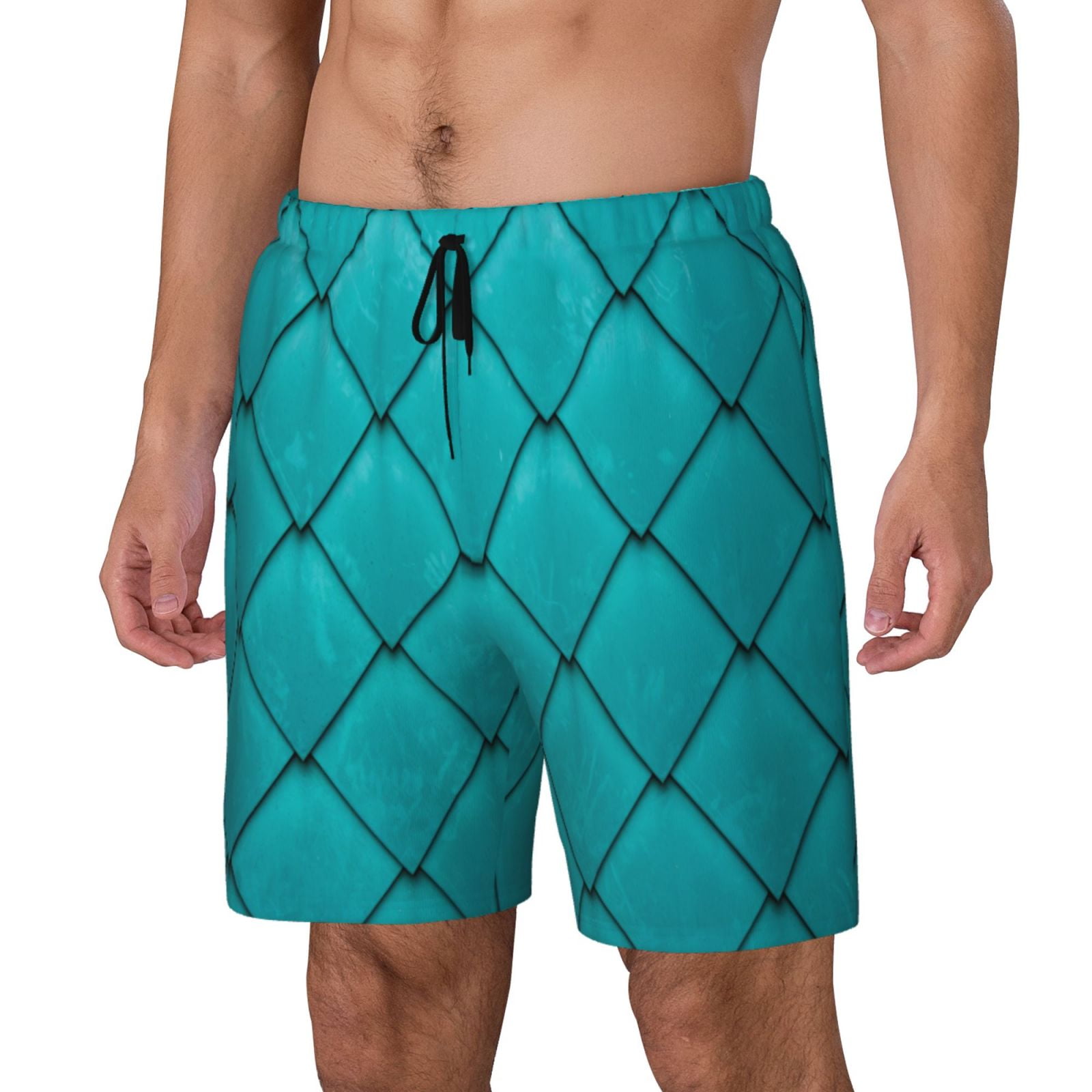Vsdgher Diamond Shaped for Mens Swim Trunks with Compression Liner Swim ...