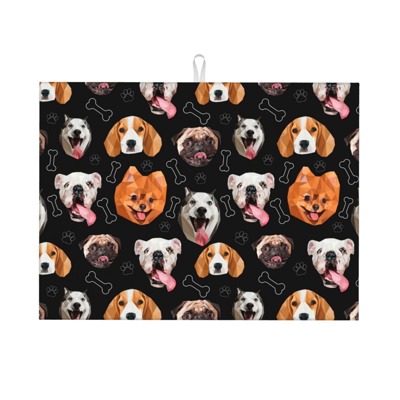 Vsdgher Different Breeds Of Dogs Dish Drying Mat Super Absorbent Drying ...