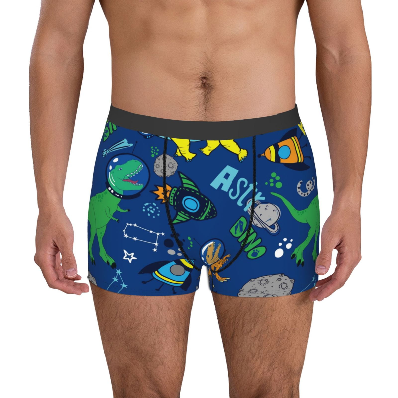 Vsdgher Dinosaur In Space Pattern Men's Boxer Brief Underwear,Soft ...