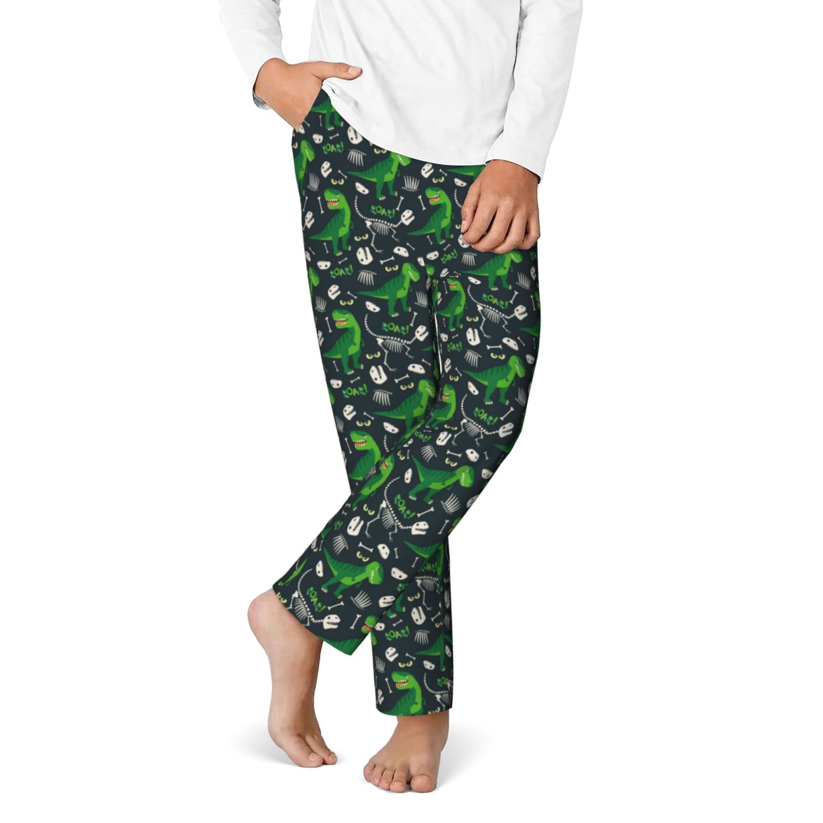 Vsdgher Dinosaur and Bone Print Kids Pajama Pants,Long Sleep Plaid ...