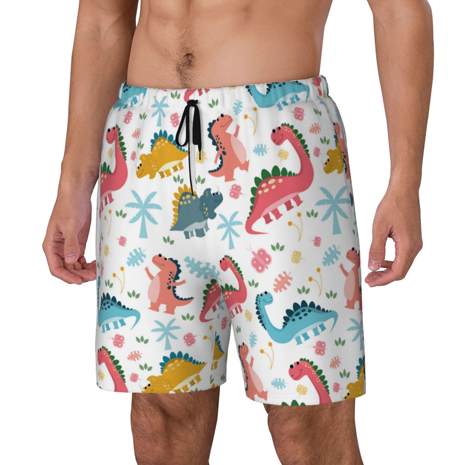 Vsdgher Dinosaur for Mens Swim Trunks with Compression Liner Swim ...