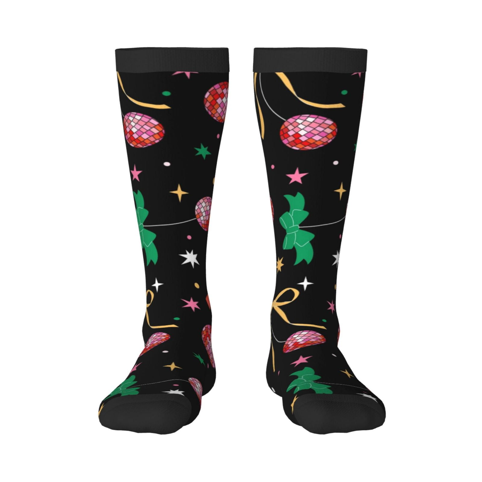 Vsdgher Disco Mirror Ball Print Thigh High Socks Extra Long Stretchy Sock Women Over Knee High ...