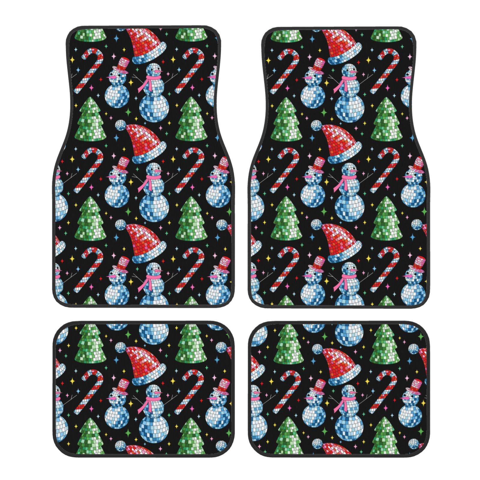 Vsdgher Disco Mirror Ball Snowman Car Foot Mat Set of 4 Pieces ...