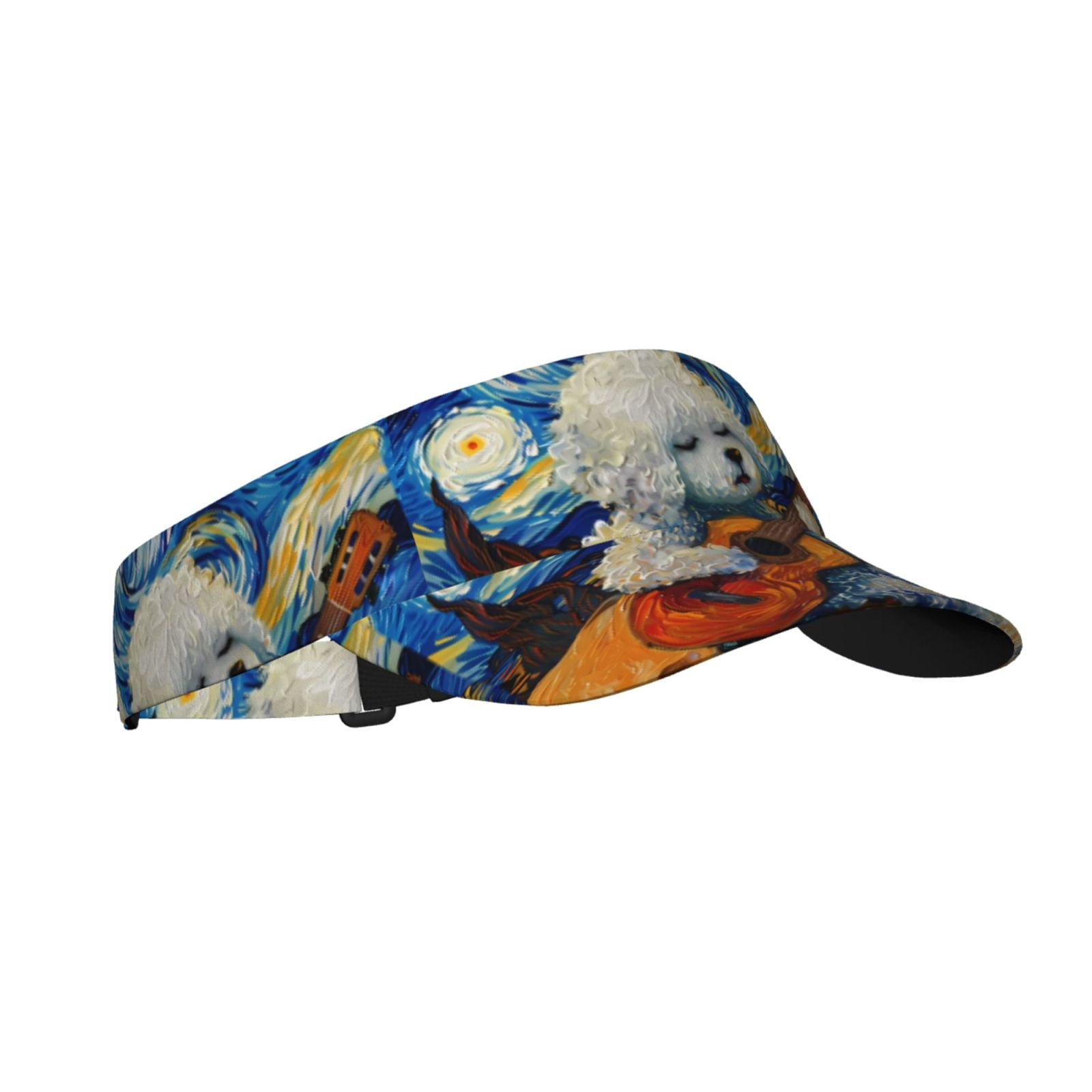 Vsdgher Dog Guitar Starry Night Print Adult Sunscreen Visor Cap,1 Piece ...