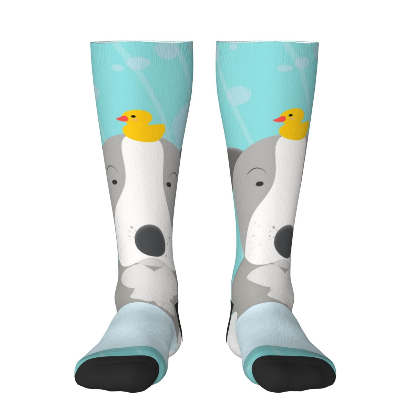 Vsdgher Dog In Bathtub Print Thigh High Socks Extra Long Stretchy Sock ...