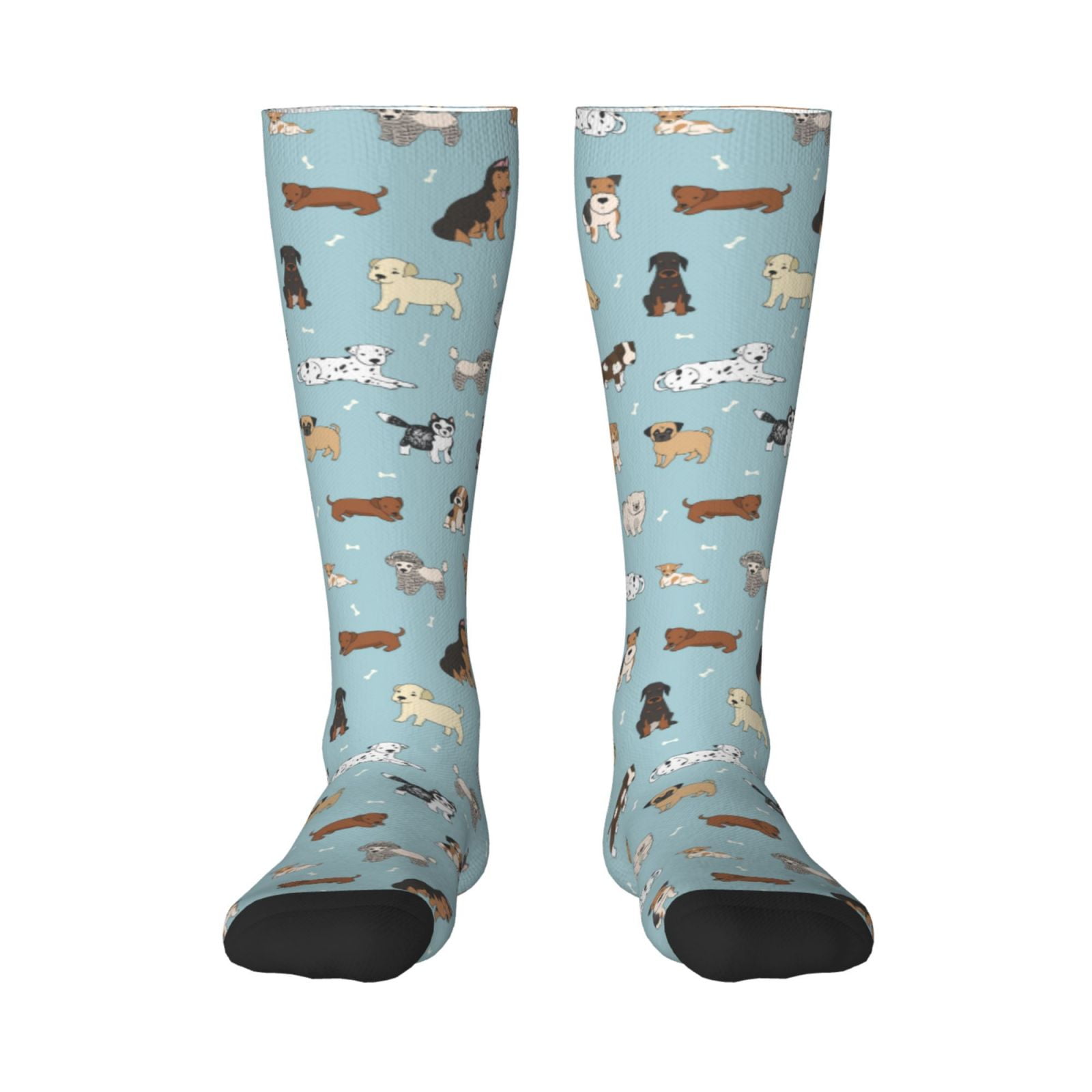 Vsdgher Dog Pets Print Thigh High Socks Extra Long Stretchy Sock Women ...