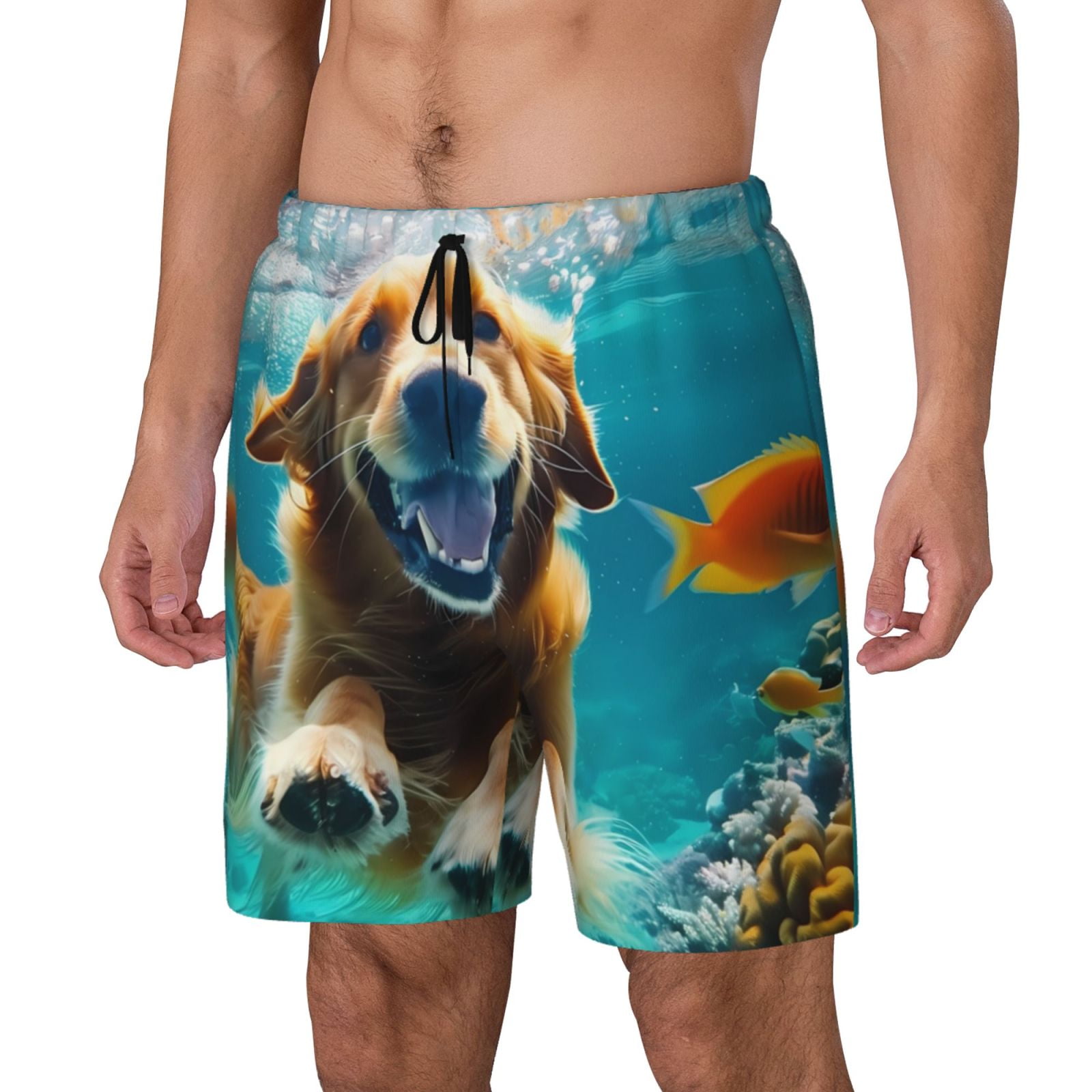 Vsdgher Dog Underwater Adventure for Mens Swim Trunks with Compression ...