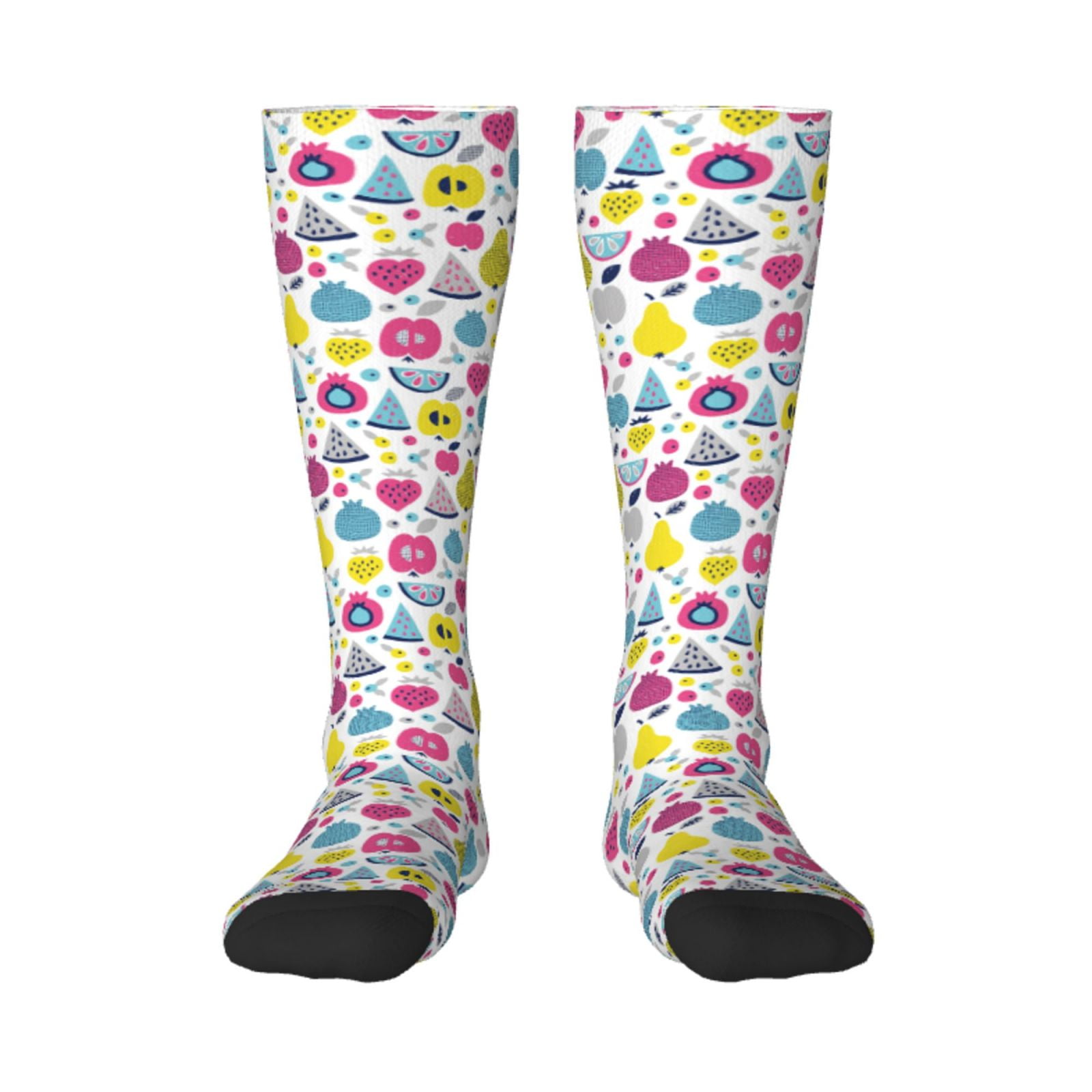 Vsdgher Doodle Fruits Print Thigh High Socks Extra Long Stretchy Sock ...