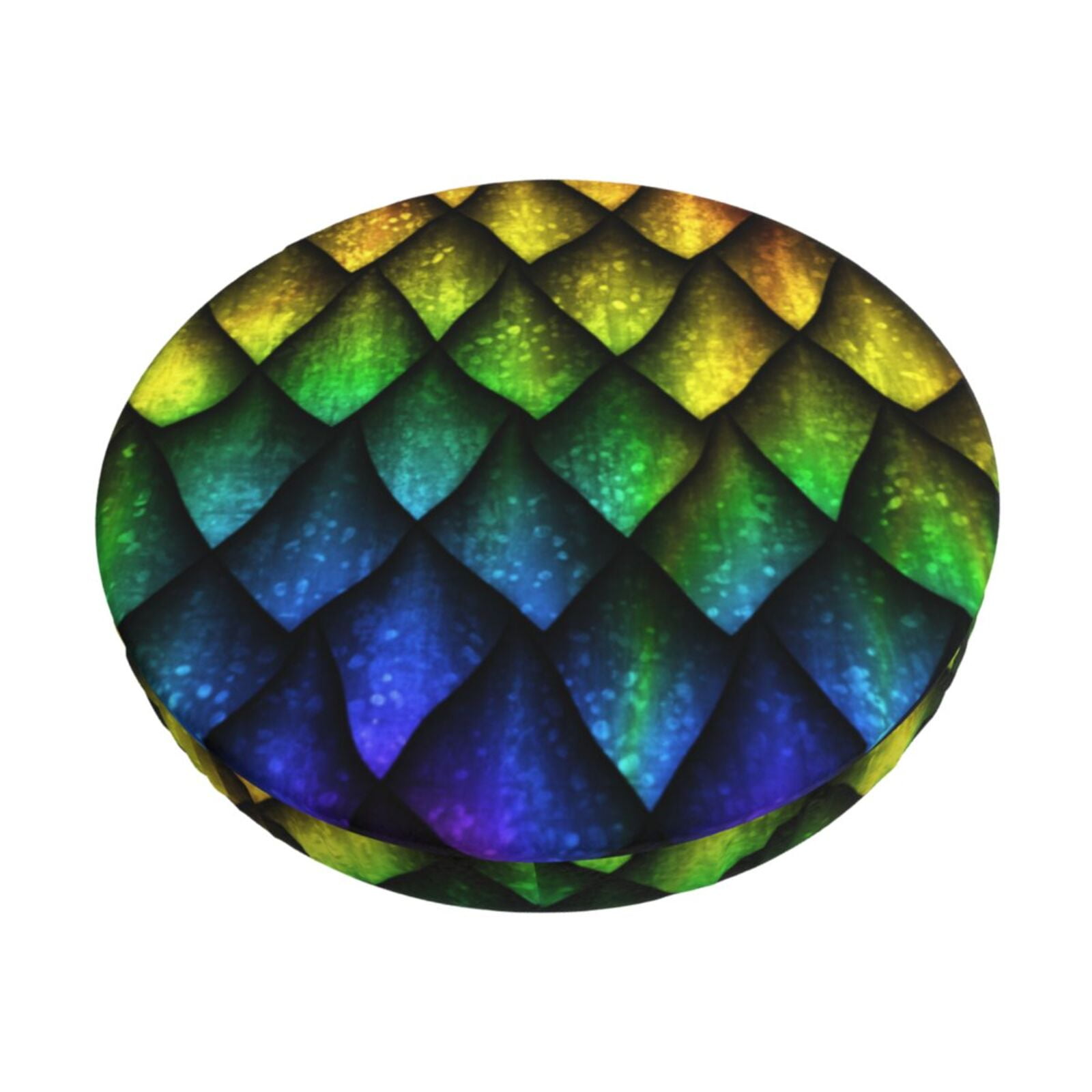 Vsdgher Dragon Scales Print Stool Covers Round,Stretch Round Stool ...