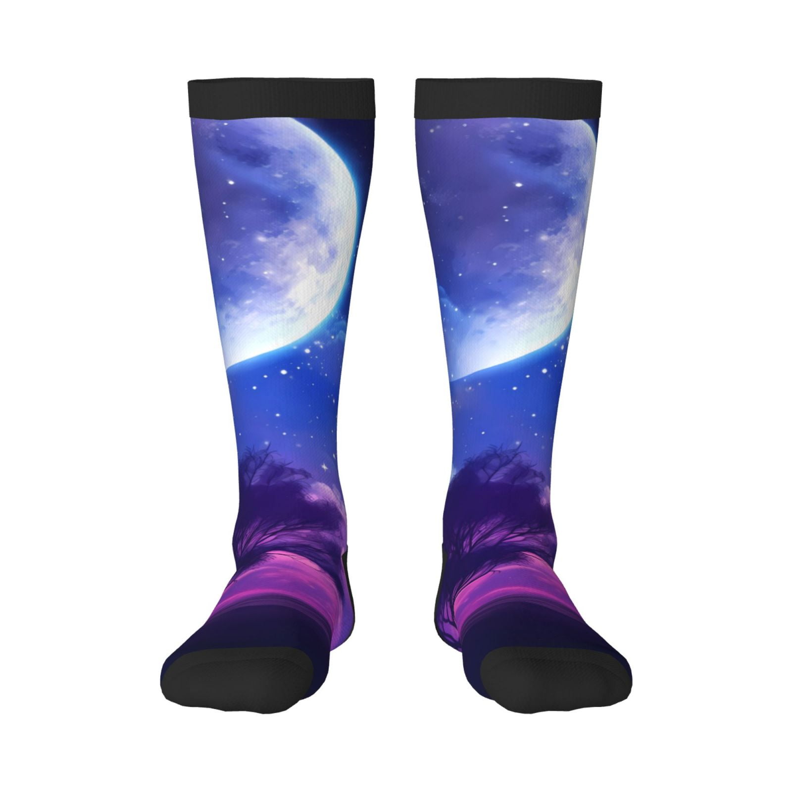 Vsdgher Dreamy Colorful Starry Sky Print Thigh High Socks Extra Long ...