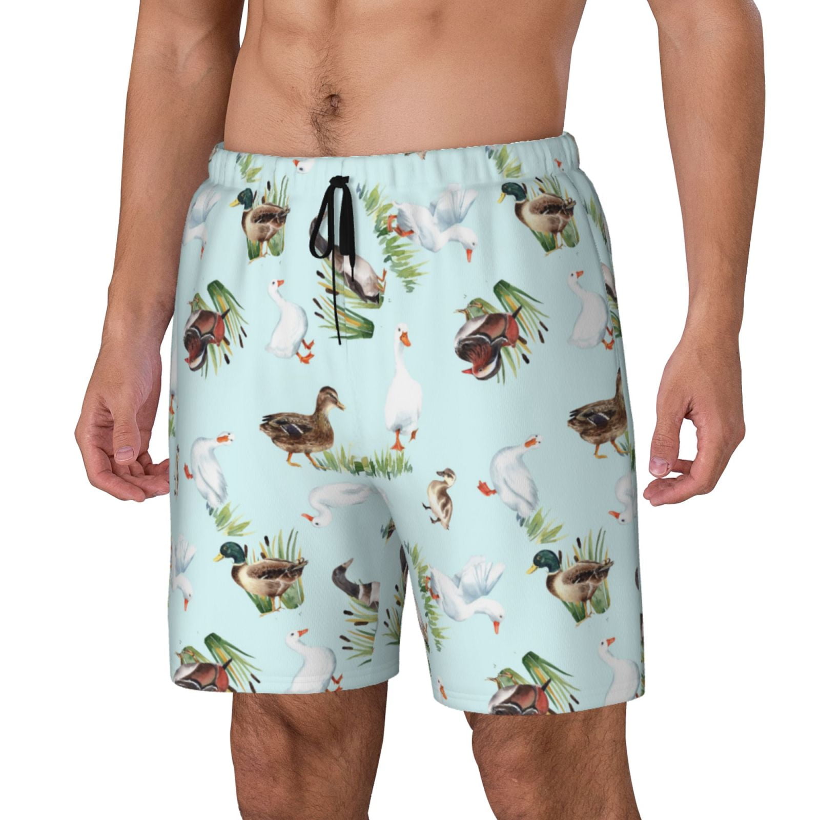 Vsdgher Duck Animals Farm for Mens Swim Trunks with Compression Liner ...