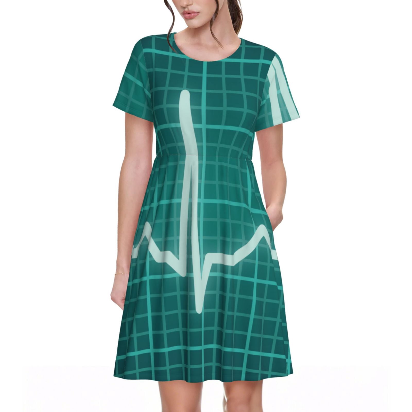 Vsdgher ECG Wave for Womens Summer 2025 Casual Midi Maxi Dresses ...