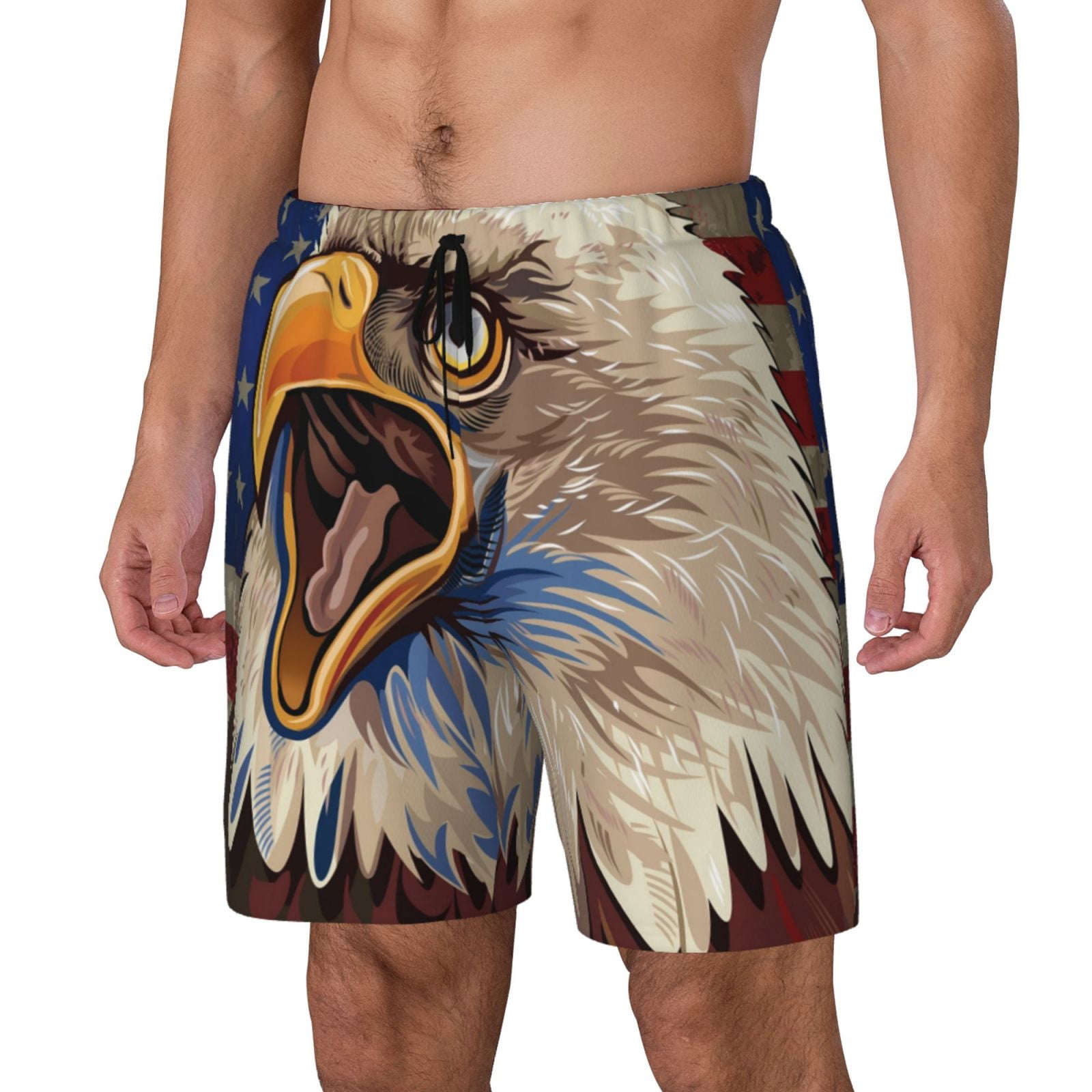 Vsdgher Eagle With USA Flags for Mens Swim Trunks with Compression ...