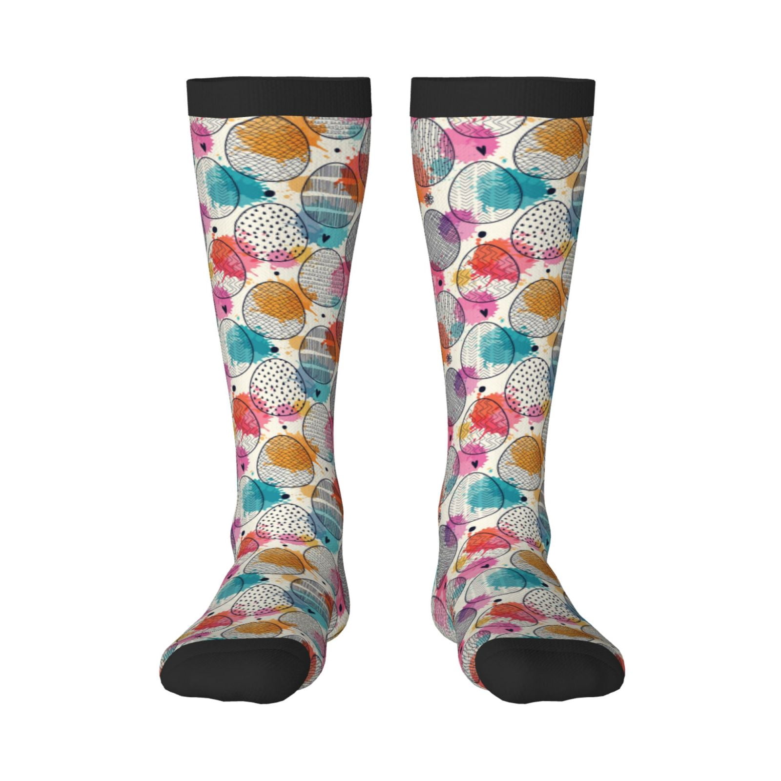 Vsdgher Easter Egg Print Thigh High Socks Extra Long Stretchy Sock ...
