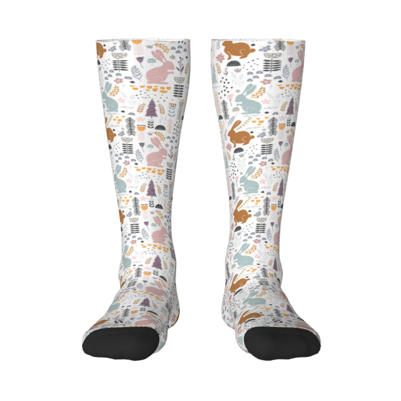 Vsdgher Fall Rabbit Print Thigh High Socks Extra Long Stretchy Sock ...