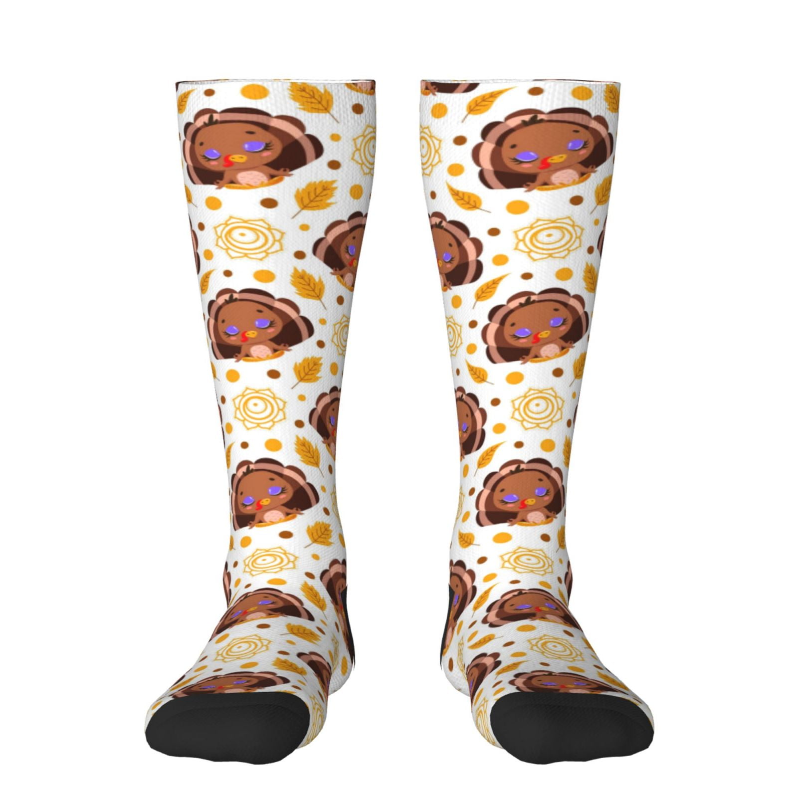 Vsdgher Fall Turkey Print Thigh High Socks Extra Long Stretchy Sock ...