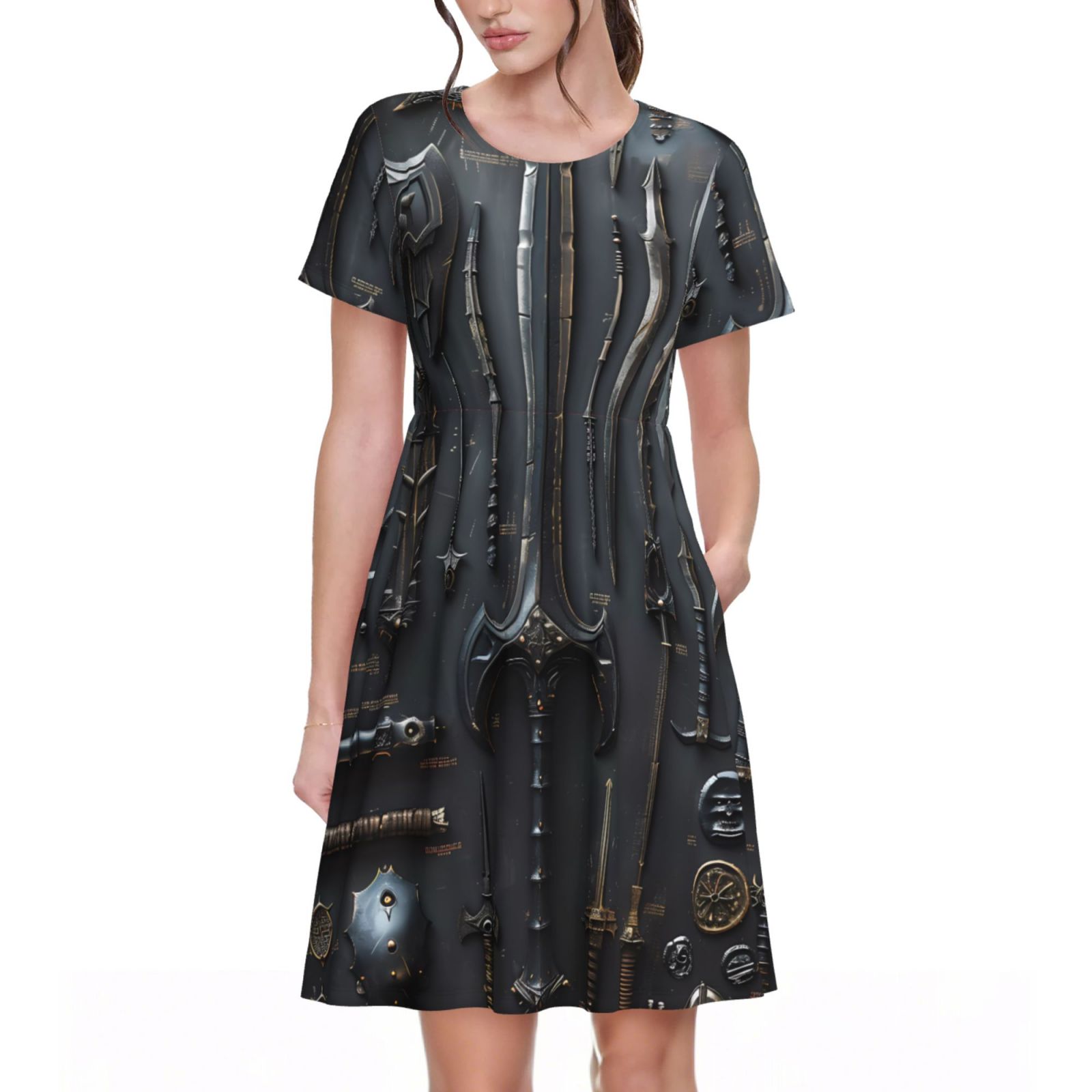 Vsdgher Fantasy Medieval Weaponry for Womens Summer 2025 Casual Midi ...