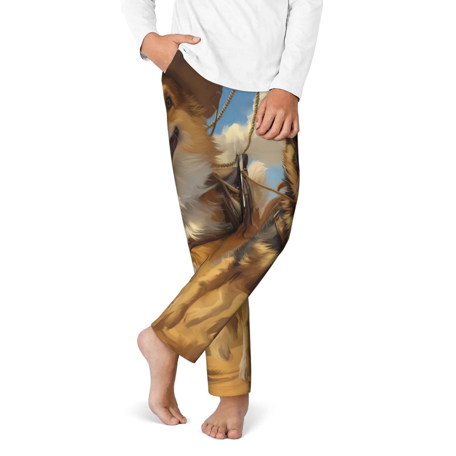 Vsdgher Farm Corgi German Shepherd Print Kids Pajama Pants,Long Sleep ...