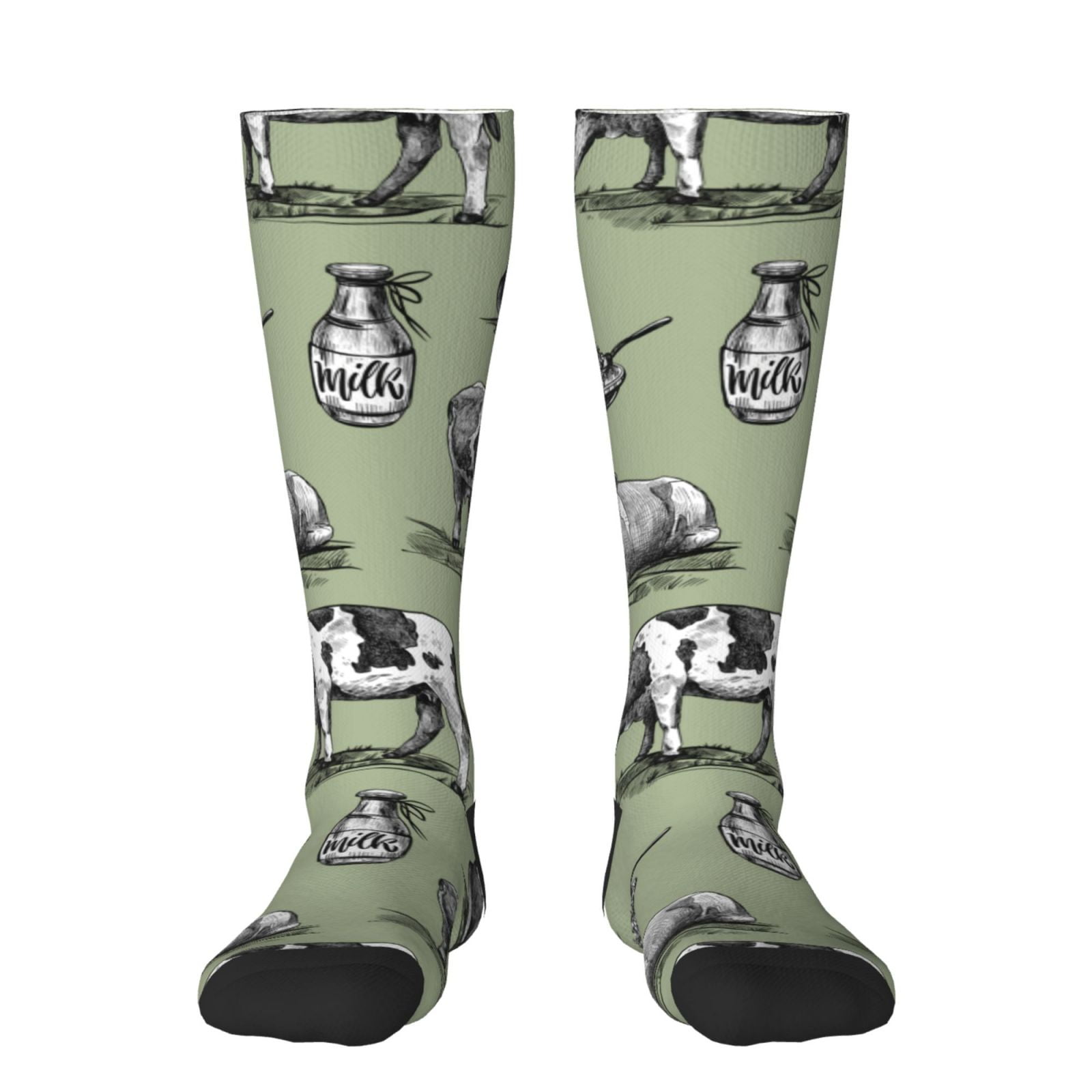Vsdgher Farm Cows Print Thigh High Socks Extra Long Stretchy Sock Women ...