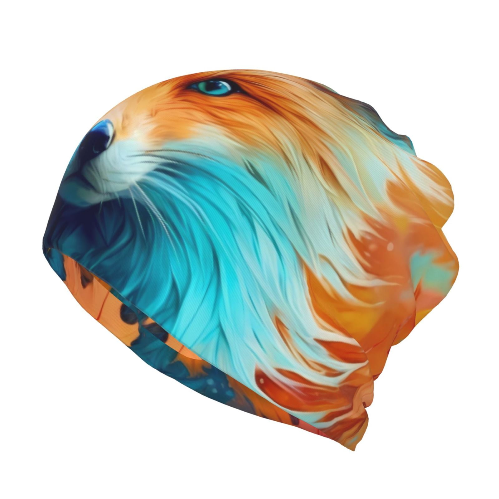 Vsdgher Fiery Red Maple Leaf Fox Slouchy Beanie Hat for Men/Women ...