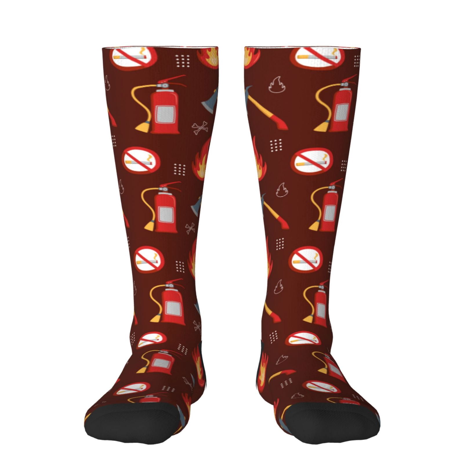 Vsdgher Fire Extinguisher Print Thigh High Socks Extra Long Stretchy ...