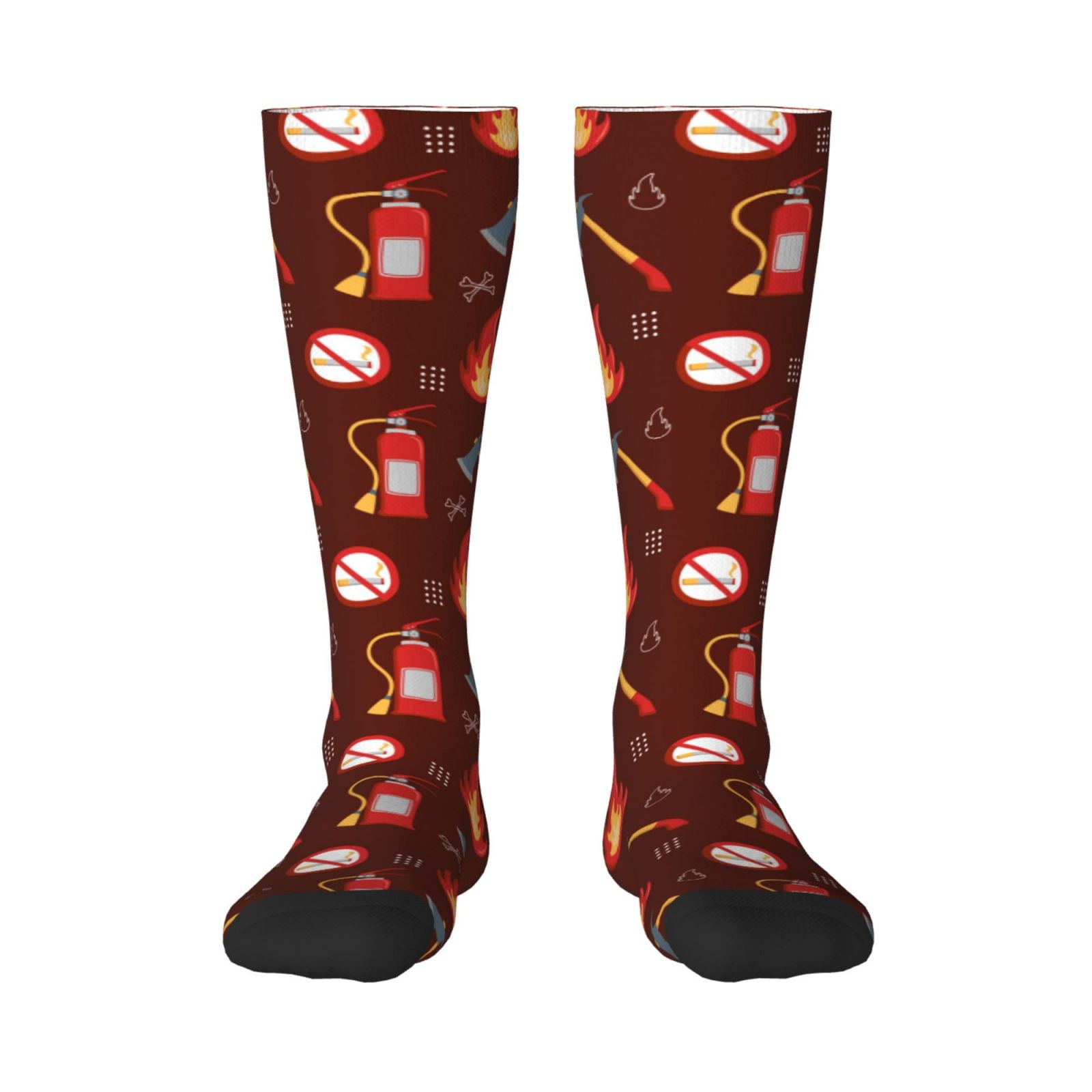 Vsdgher Fire Extinguisher Print Thigh High Socks Extra Long Stretchy ...
