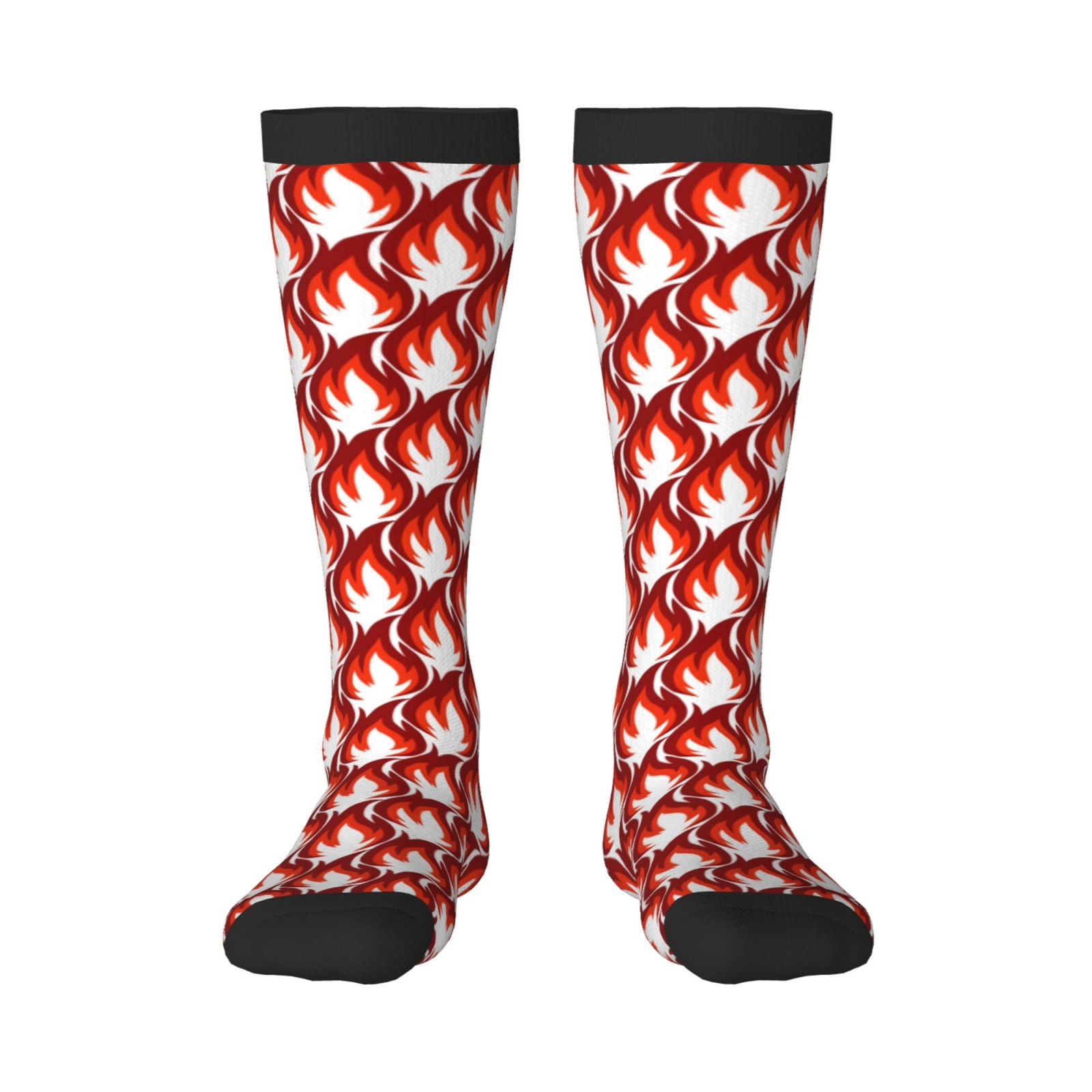Vsdgher Fire Symbols Print Thigh High Socks Extra Long Stretchy Sock ...