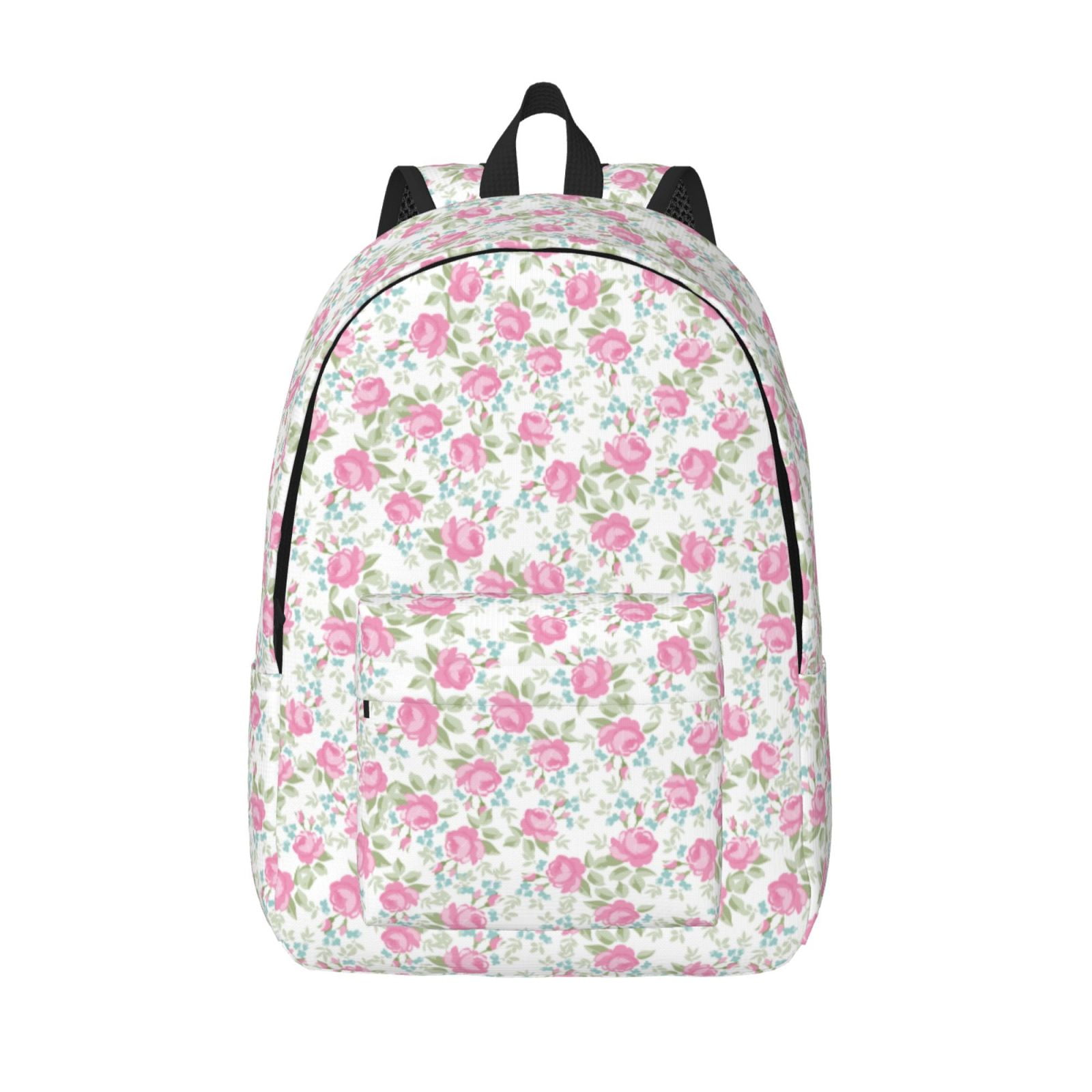 Vsdgher Floral Print Canvas Backpack Travel Rucksack Unisex Knapsack 15 ...