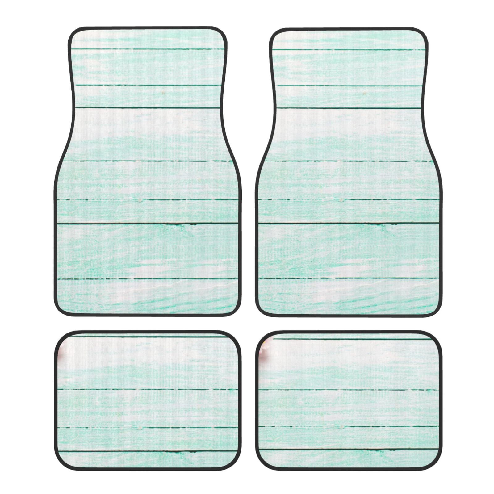Vsdgher Flowers And Turquoise Wooden Car Foot Mat Set of 4 Pieces ...