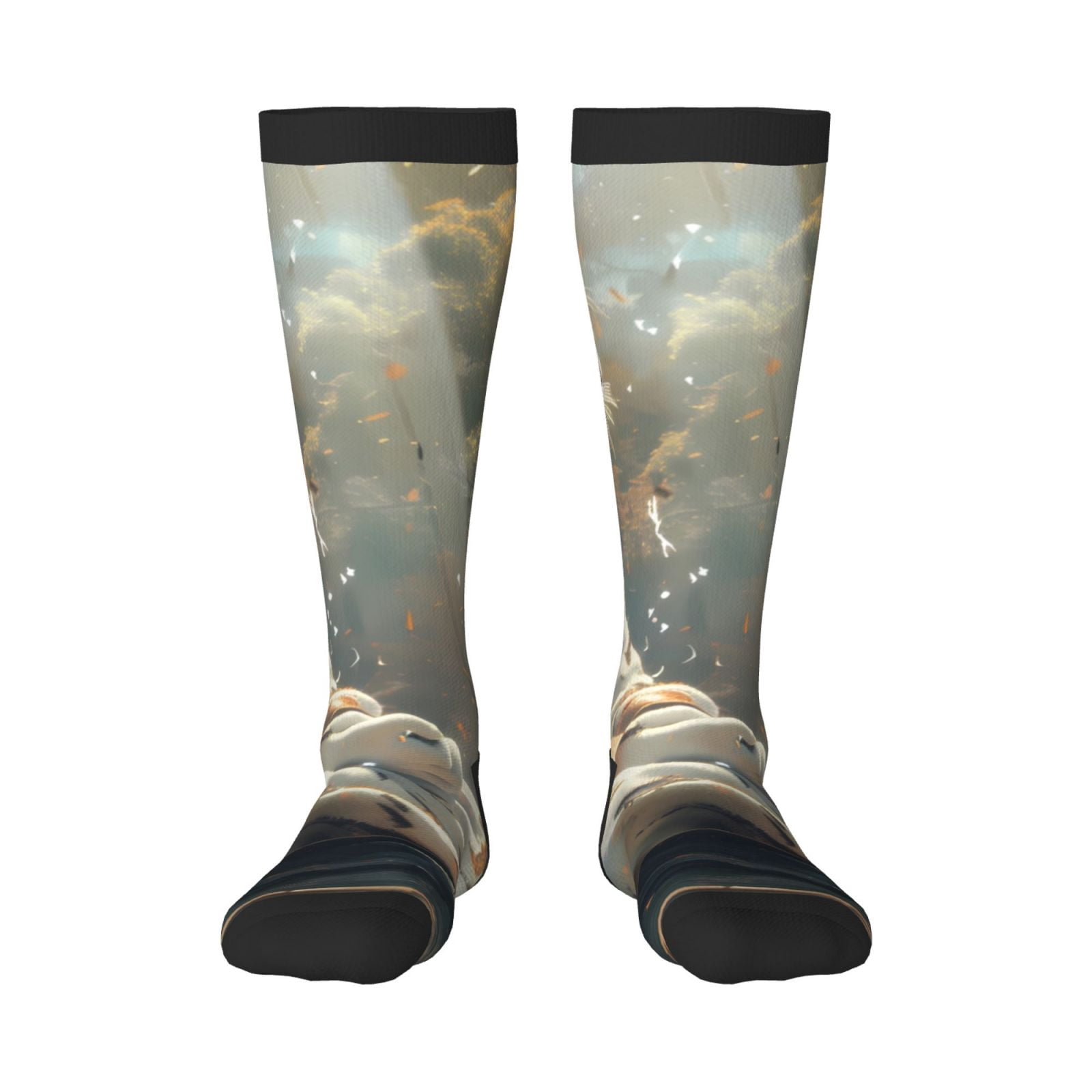 Vsdgher Forest Meditating White Tiger Print Thigh High Socks Extra Long ...