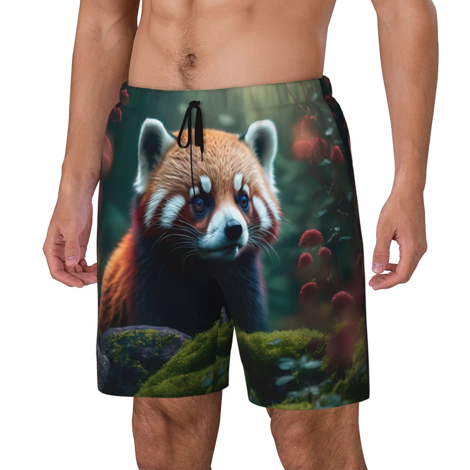 Vsdgher Forest Plant Raccoon for Mens Swim Trunks with Compression ...