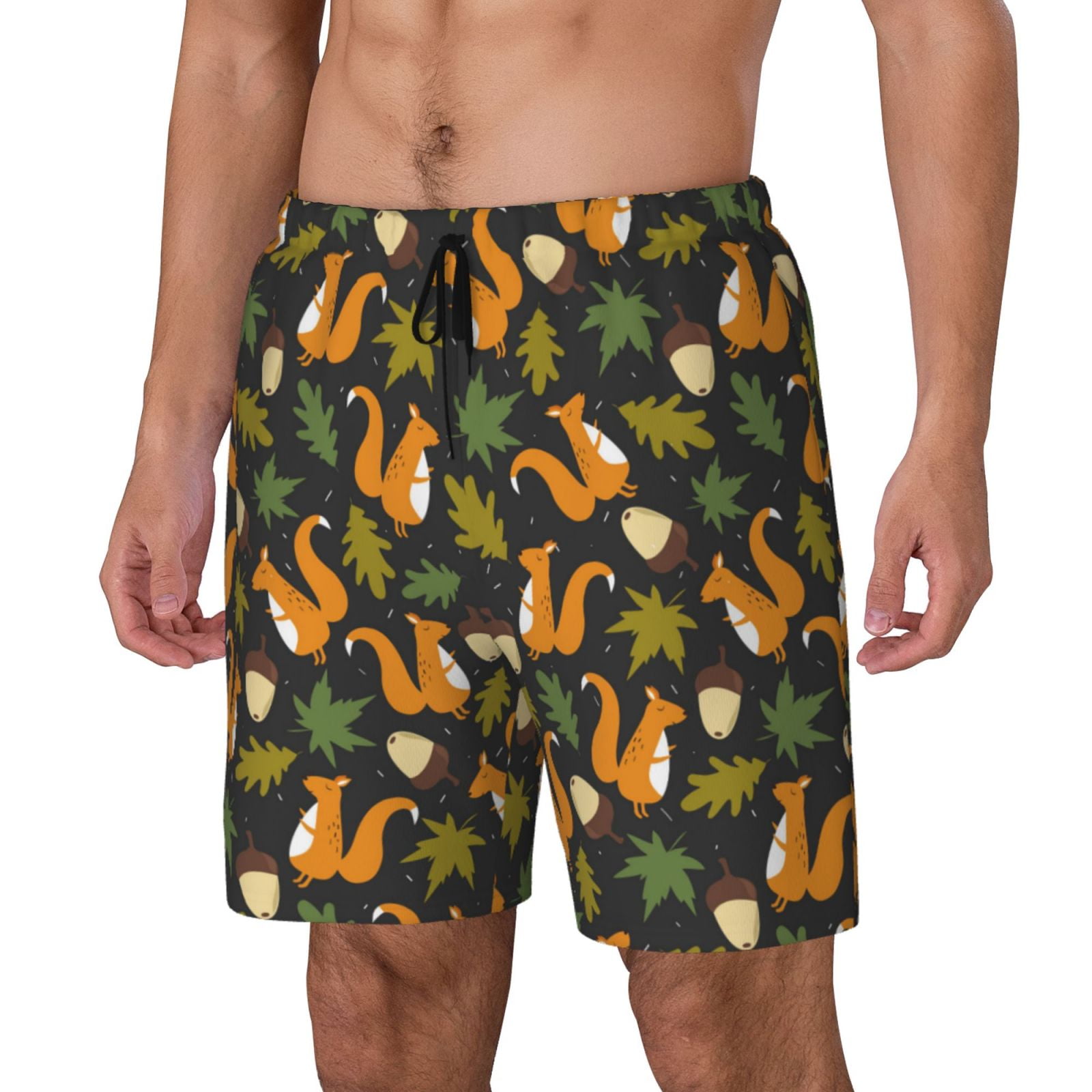 Vsdgher Forest Squirrel for Mens Swim Trunks with Compression Liner ...