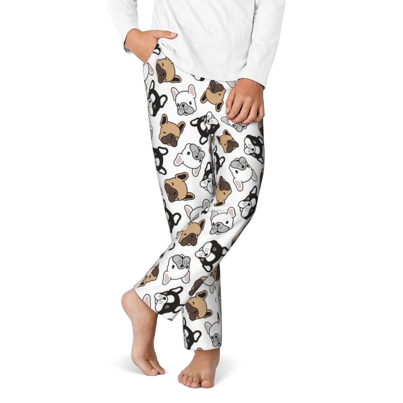 Vsdgher French Bulldog3 Print Kids Pajama Pants,Long Sleep Plaid Pants ...