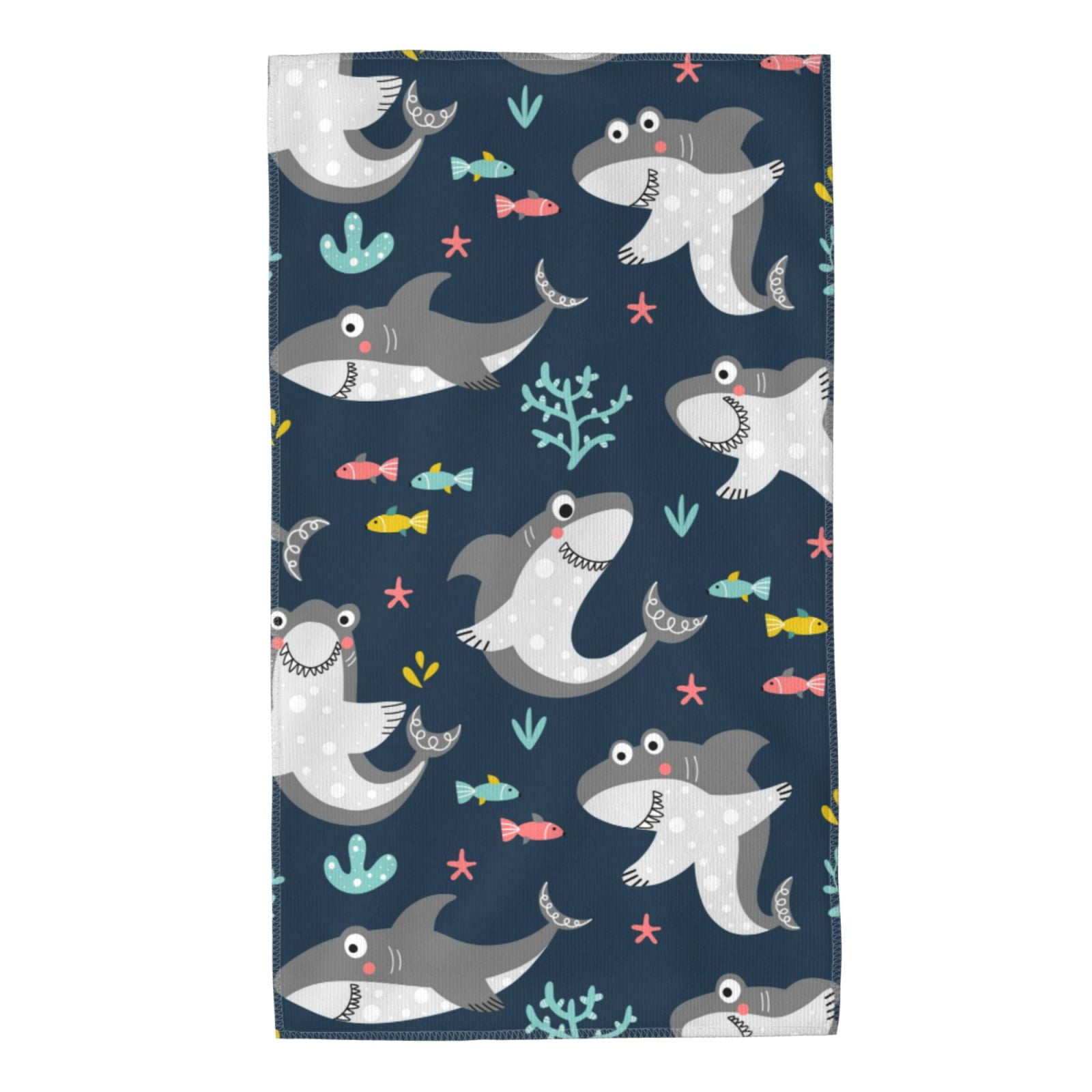 Vsdgher Friendly Smiling Sharks 1 Pack Premium Hand Towels Set, (16 x ...