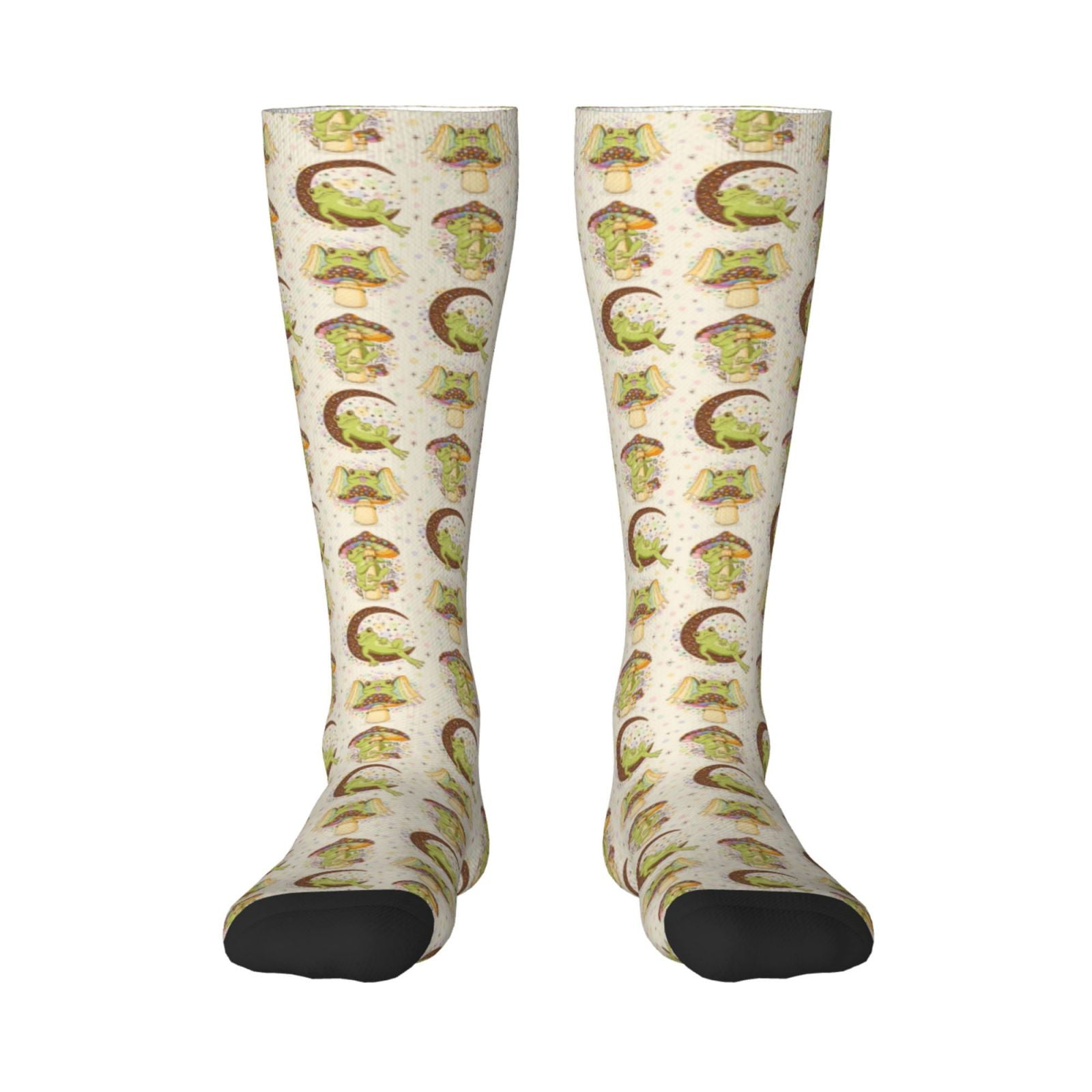 Vsdgher Frogs Print Thigh High Socks Extra Long Stretchy Sock Women ...