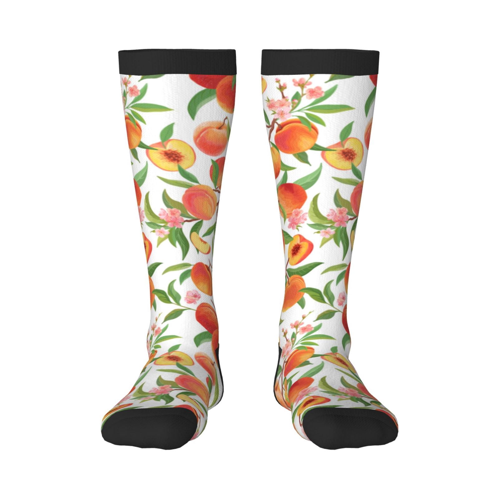 Vsdgher Fruits Peach2 Print Thigh High Socks Extra Long Stretchy Sock ...