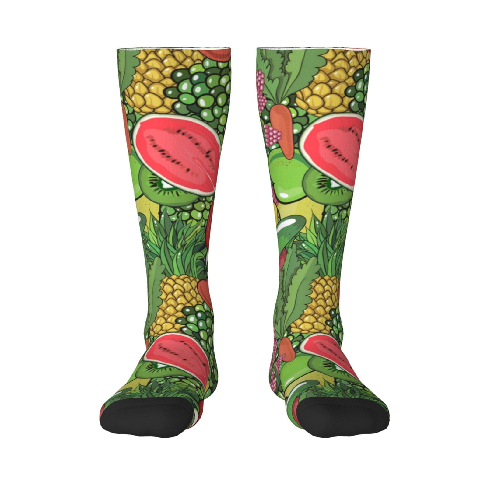 Vsdgher Fruits Vegetables And Berries Print Thigh High Socks Extra Long ...