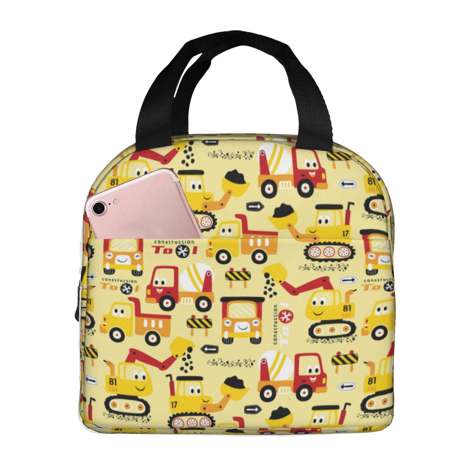 Vsdgher Funny Construction Vehicles Lunch Bag, Lunch Box for Women ...