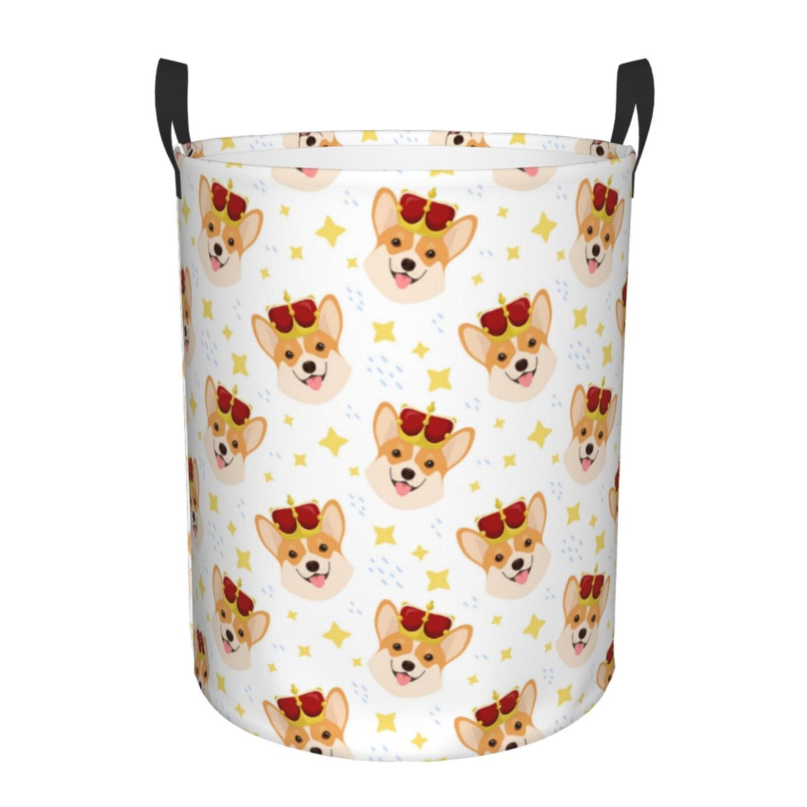 Vsdgher Funny Corgi Waterproof Round Collapsible Large Laundry Basket ...