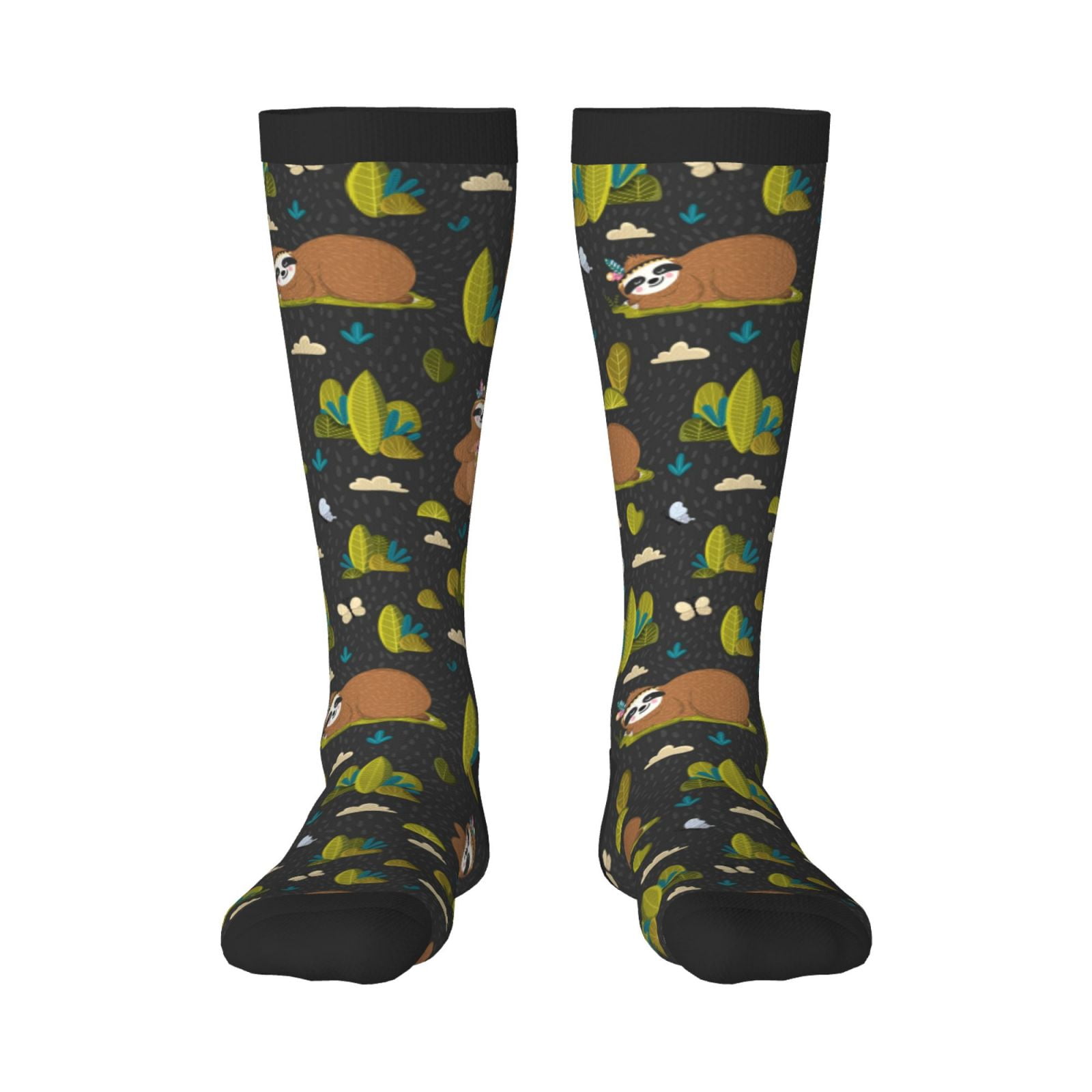 Vsdgher Funny Sloths In The Forest Print Thigh High Socks Extra Long ...