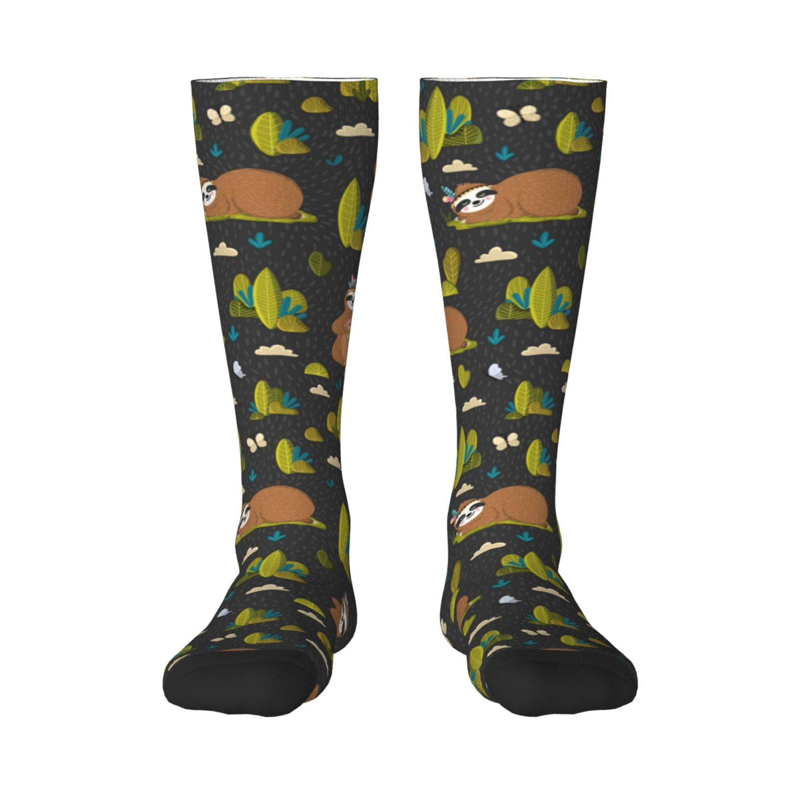 Vsdgher Funny Sloths In The Forest Print Thigh High Socks Extra Long ...