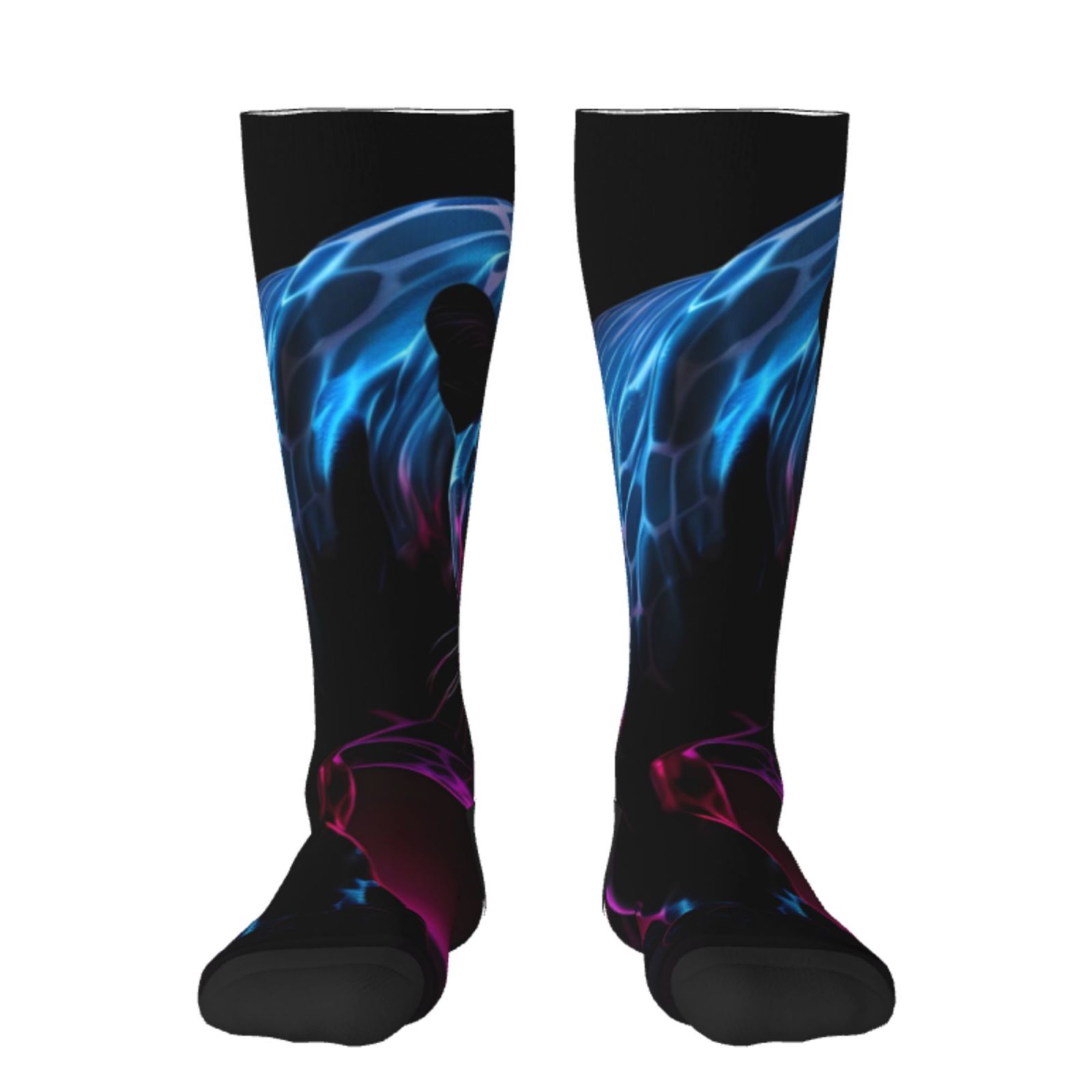 Vsdgher Futuristic Purple Panther Print Thigh High Socks Extra Long ...