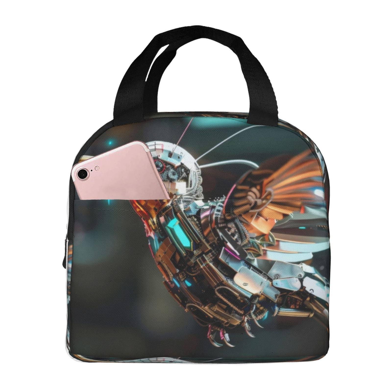 Vsdgher Futuristic Robot Hummingbird Lunch Bag, Lunch Box for Women ...