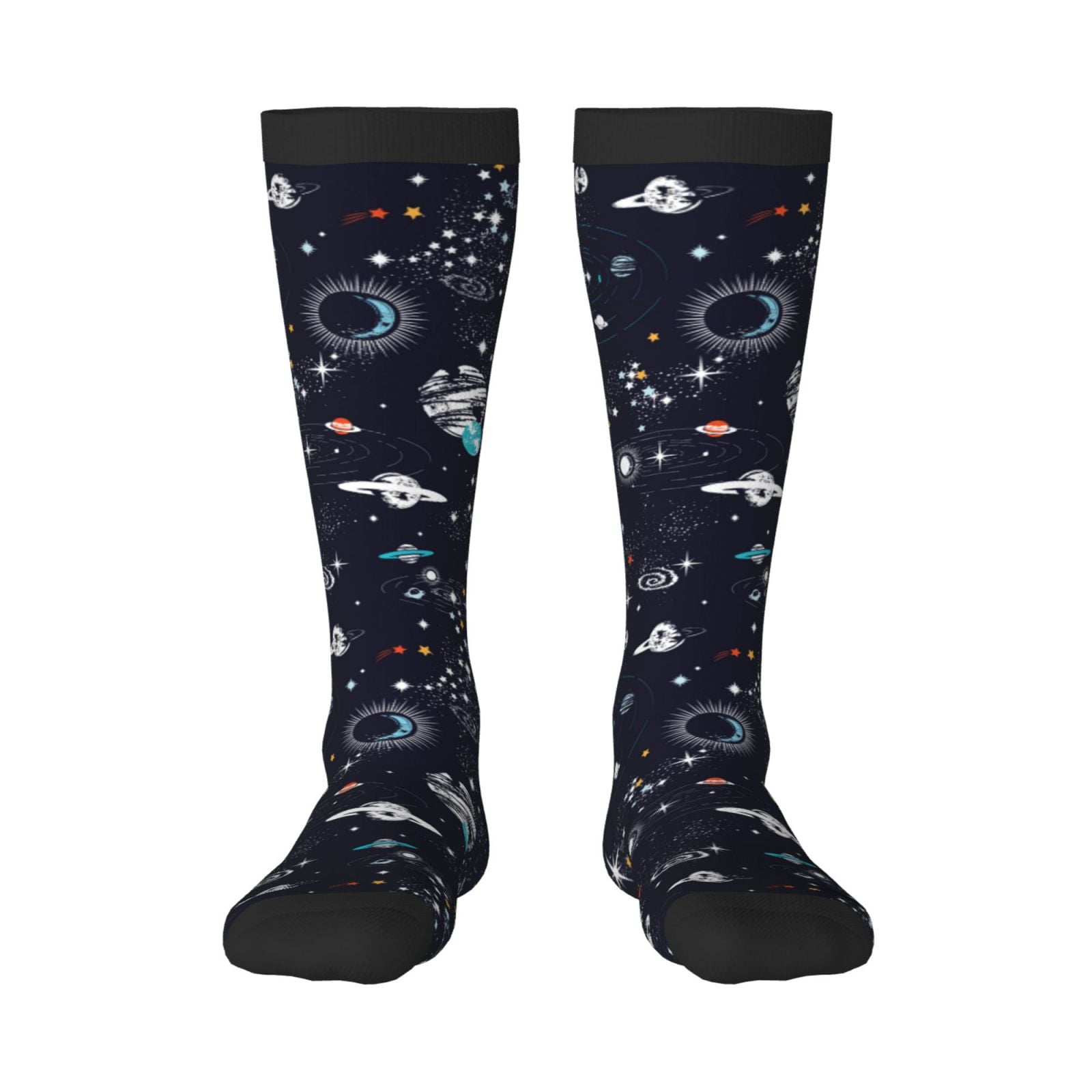 Vsdgher Galaxy2 Print Thigh High Socks Extra Long Stretchy Sock Women Over Knee High Opaque ...