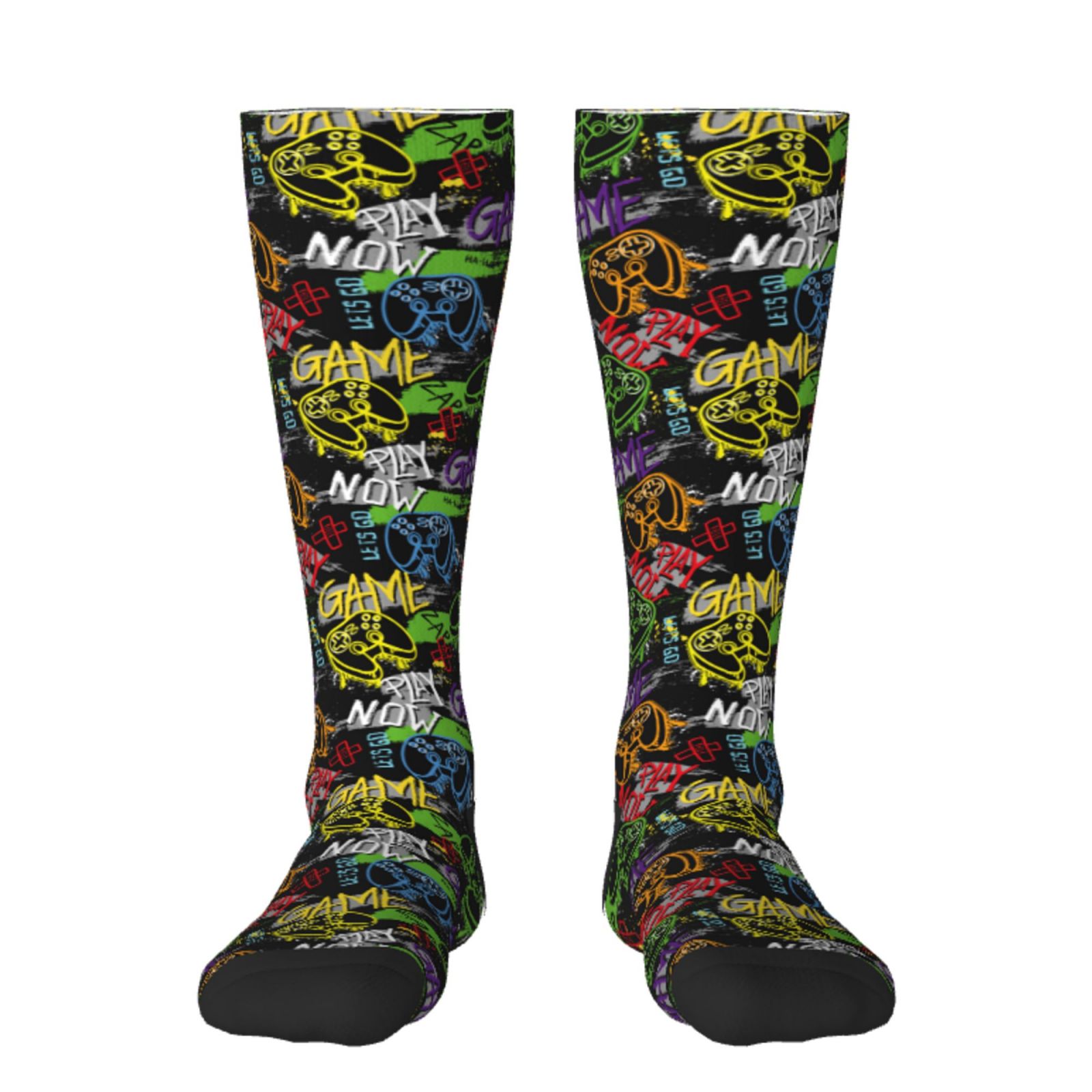 Vsdgher Game Joysticks Print Thigh High Socks Extra Long Stretchy Sock ...