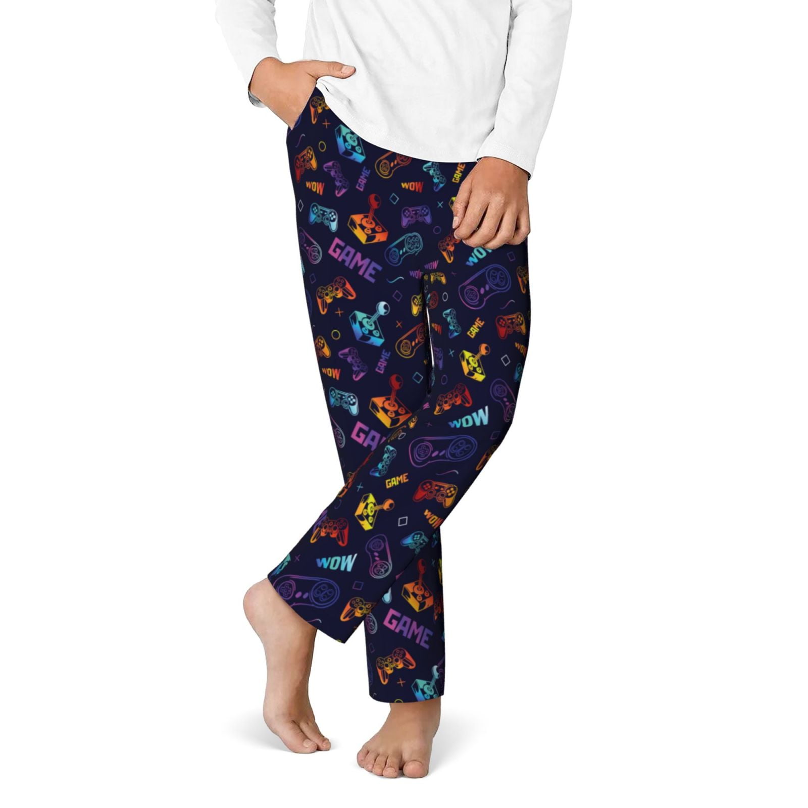 Vsdgher Games Print Kids Pajama Pants,Long Sleep Plaid Pants Soft ...