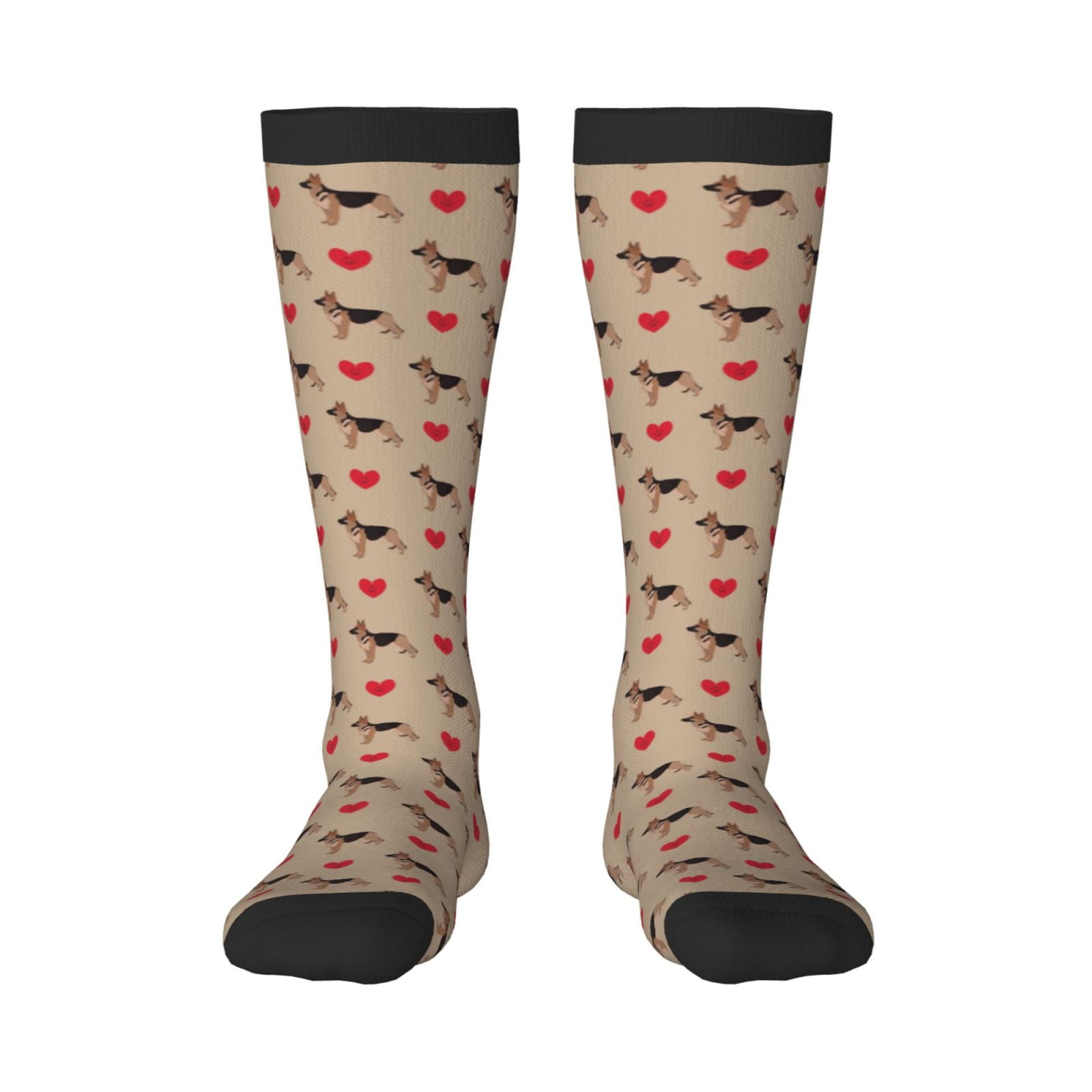 Vsdgher German Shepherd Dog Print Thigh High Socks Extra Long Stretchy ...