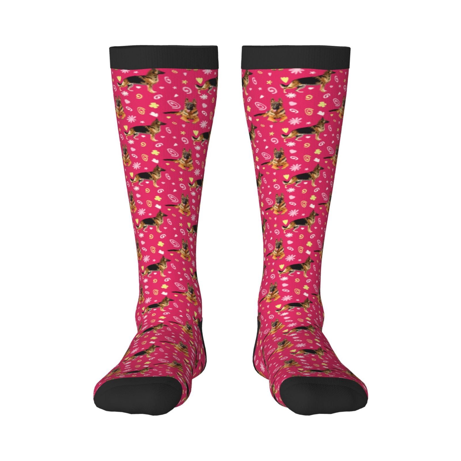 Vsdgher German Shepherd Dog Print Thigh High Socks Extra Long Stretchy ...
