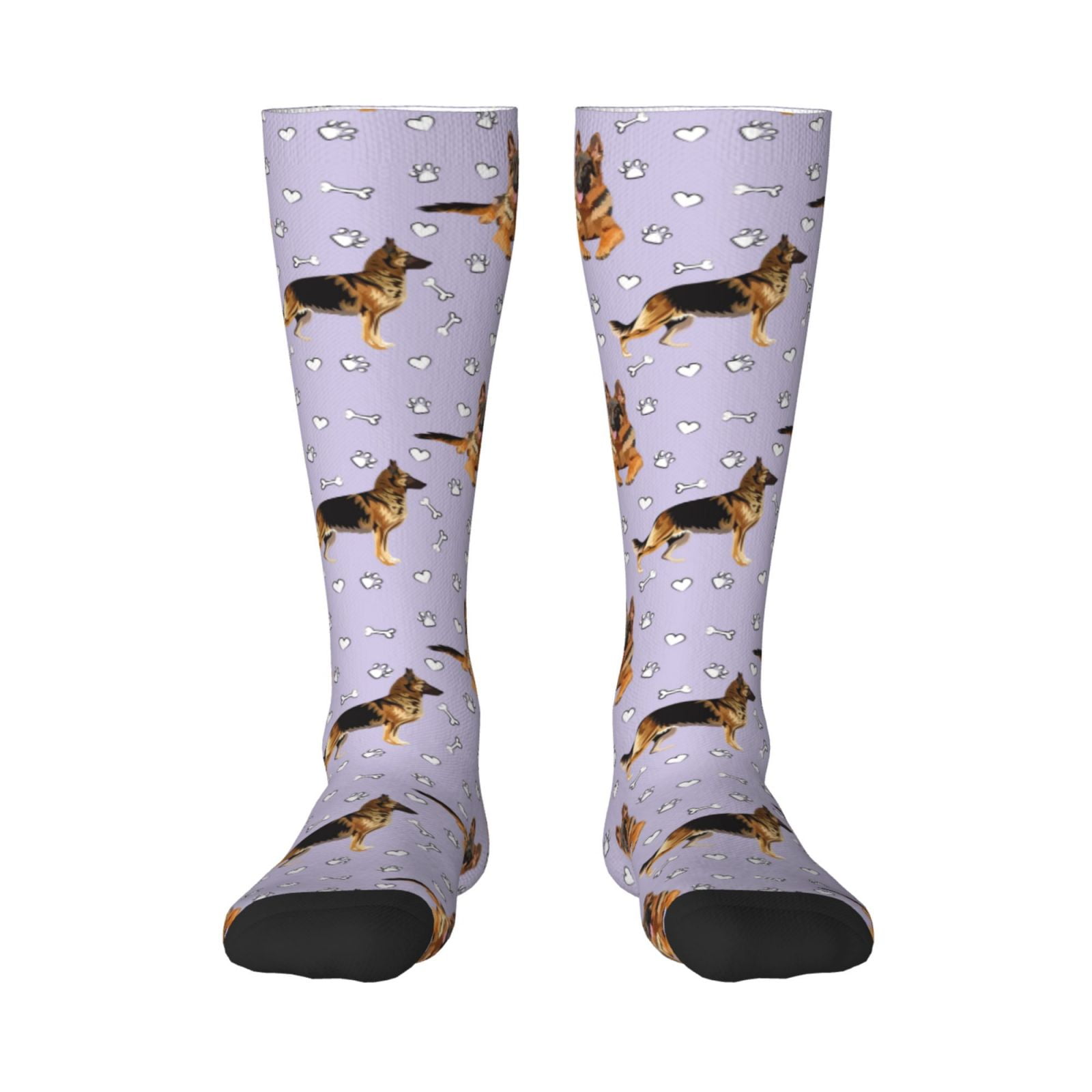 Vsdgher German Shepherd Dog Print Thigh High Socks Extra Long Stretchy ...